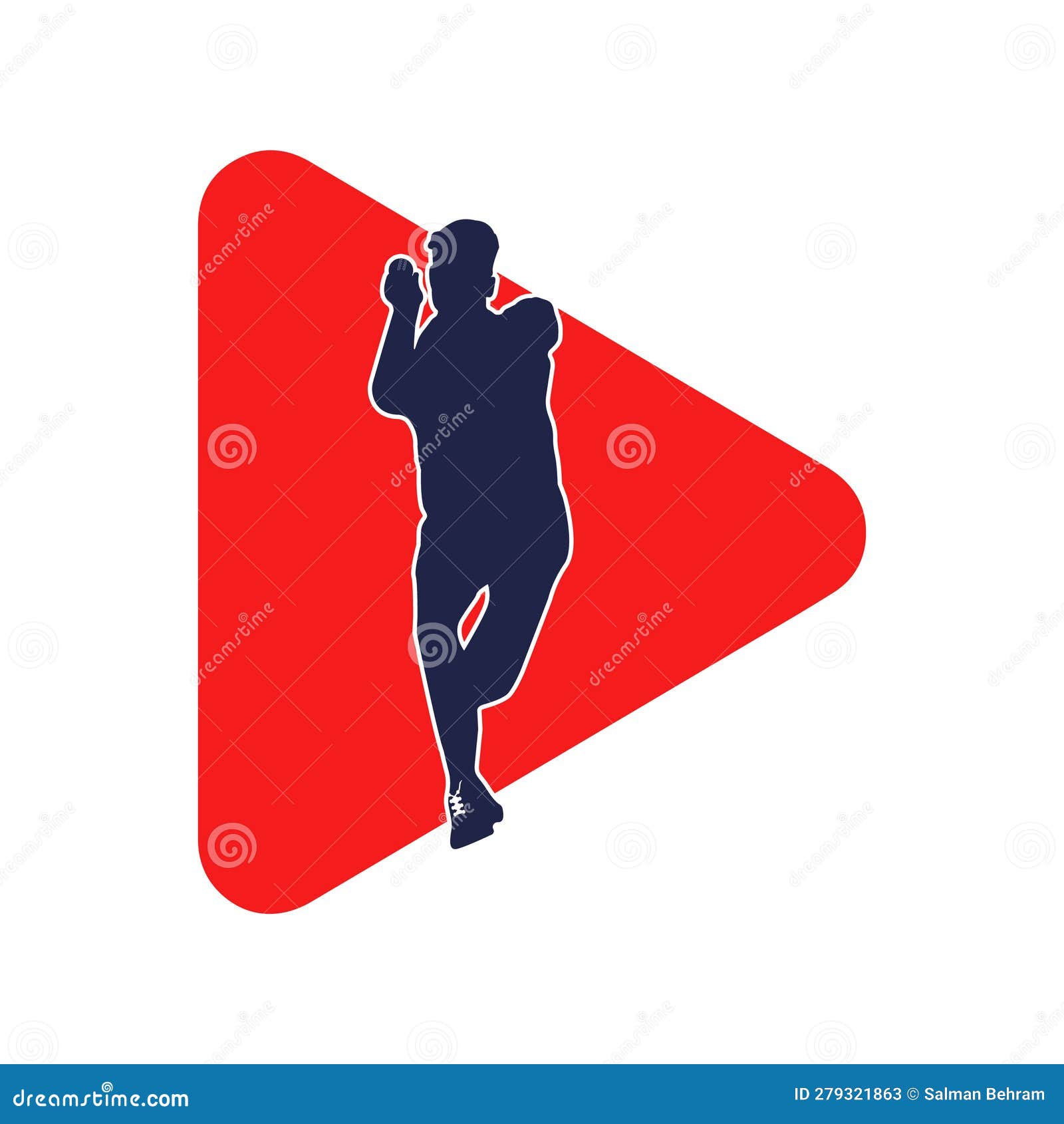 Cricket Fast Bowler Bowling Ball Front Cartoon Royalty-Free Stock Photo ...