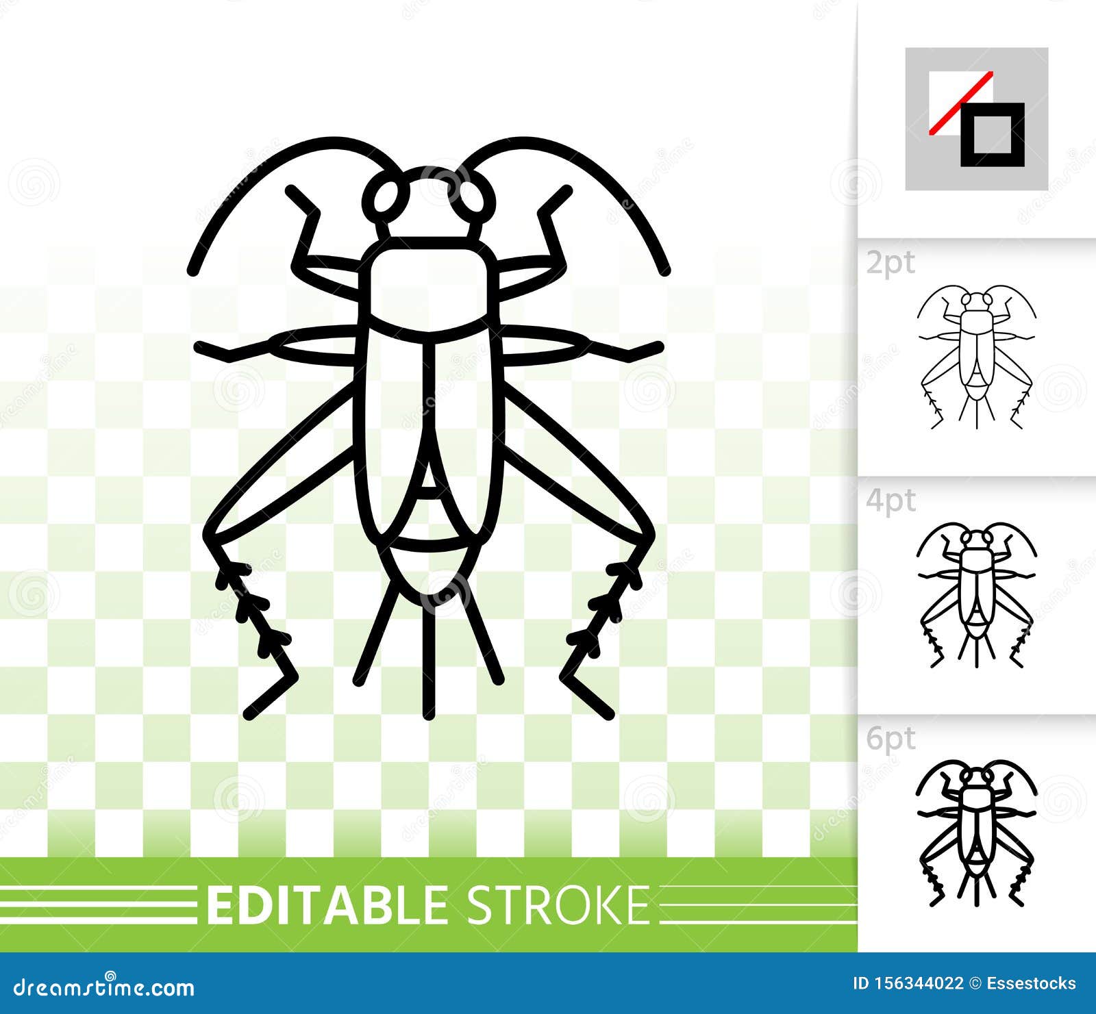 Cricket Bug Simple Black Outline Vector Icon | CartoonDealer.com #156371904