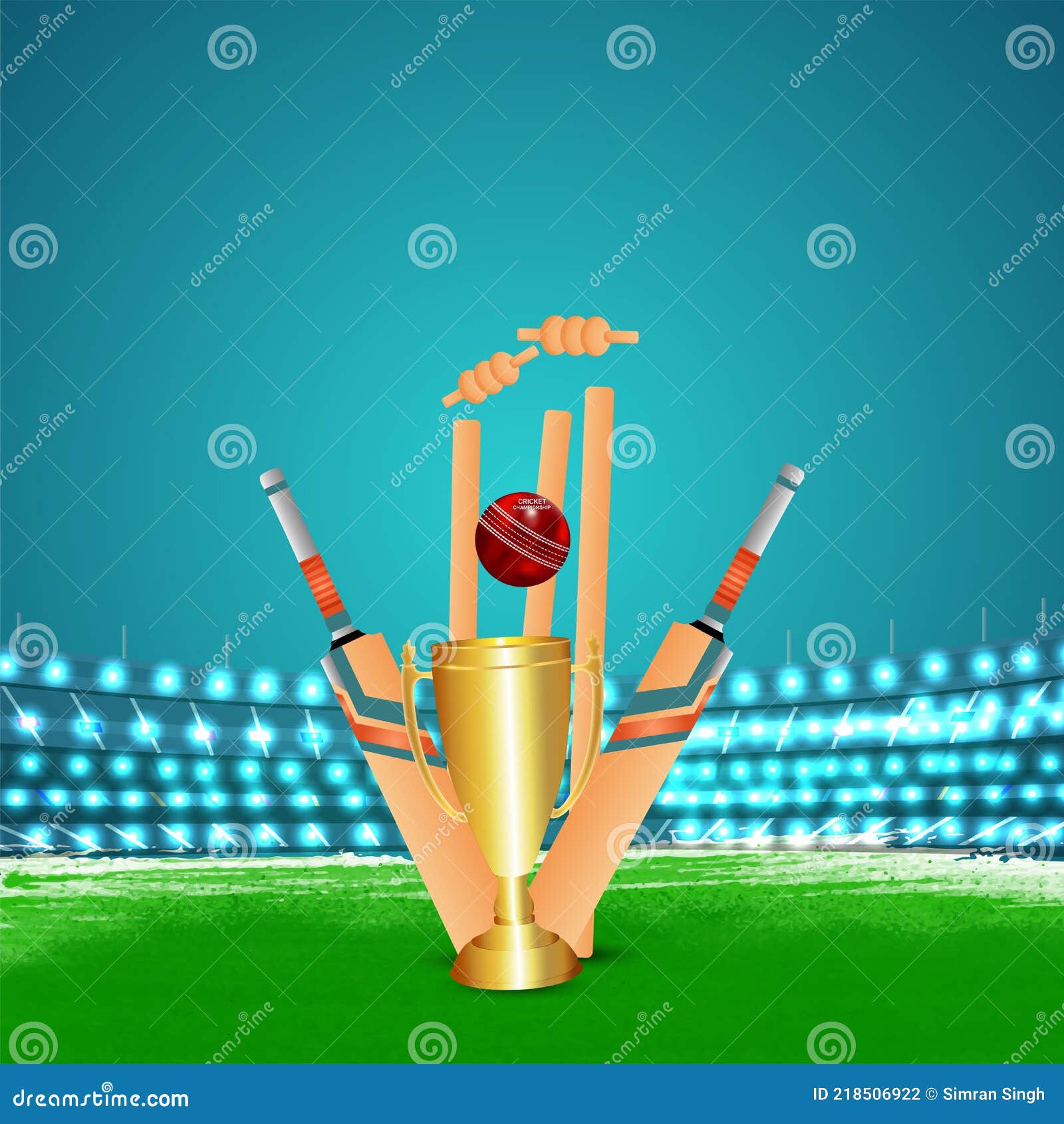 Cricket Championship Tournament Stadium Background Stock Illustration ...