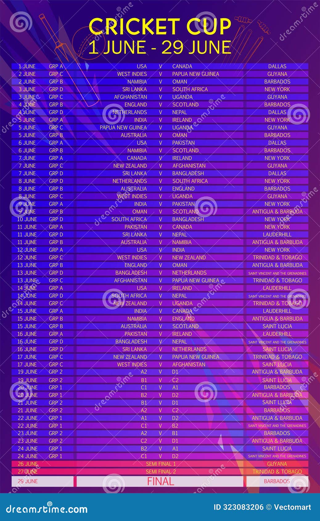 Match Schedule Template On Education Football Pitch Vector With Flag ...