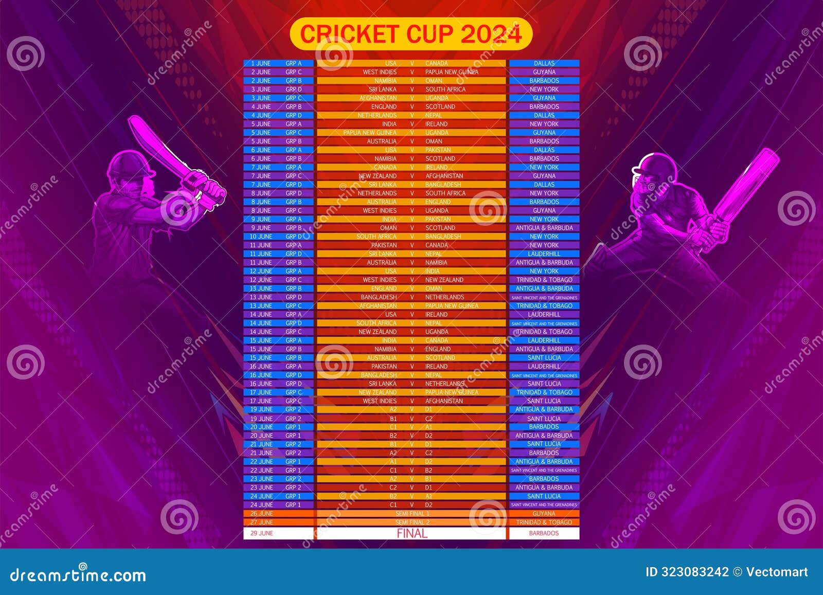 Match Schedule Template On Education Football Pitch Vector With Flag ...