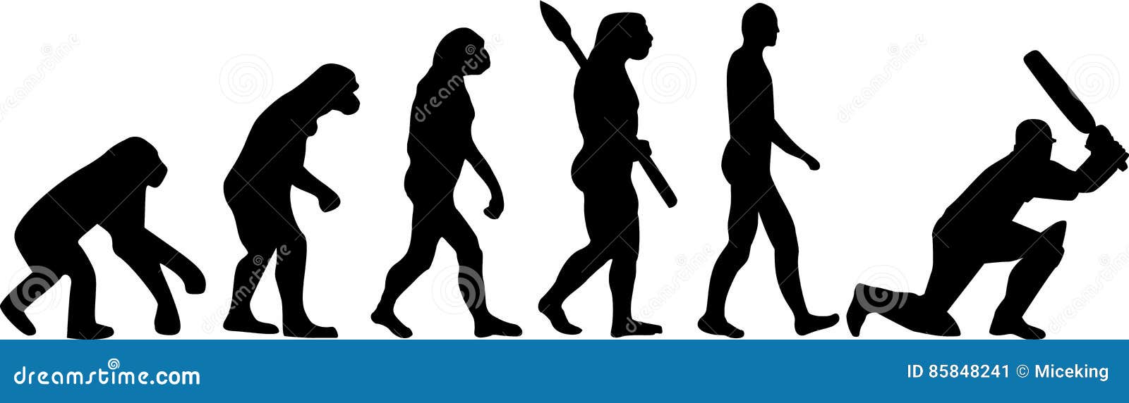 Cricket Evolution stock vector. Illustration of people - 85848241
