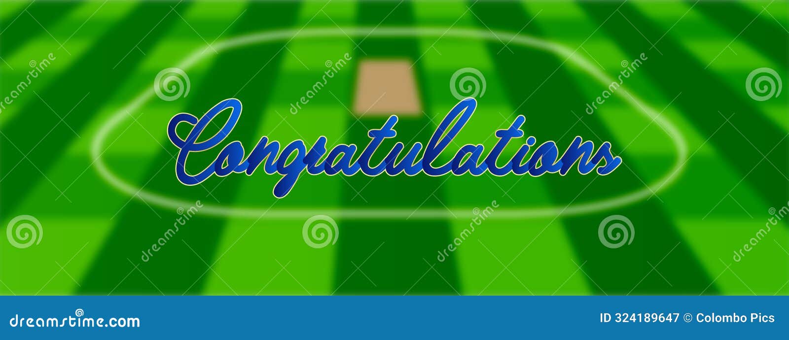 Cricket Green Field Background for Congratulations Blue Letters Stock ...