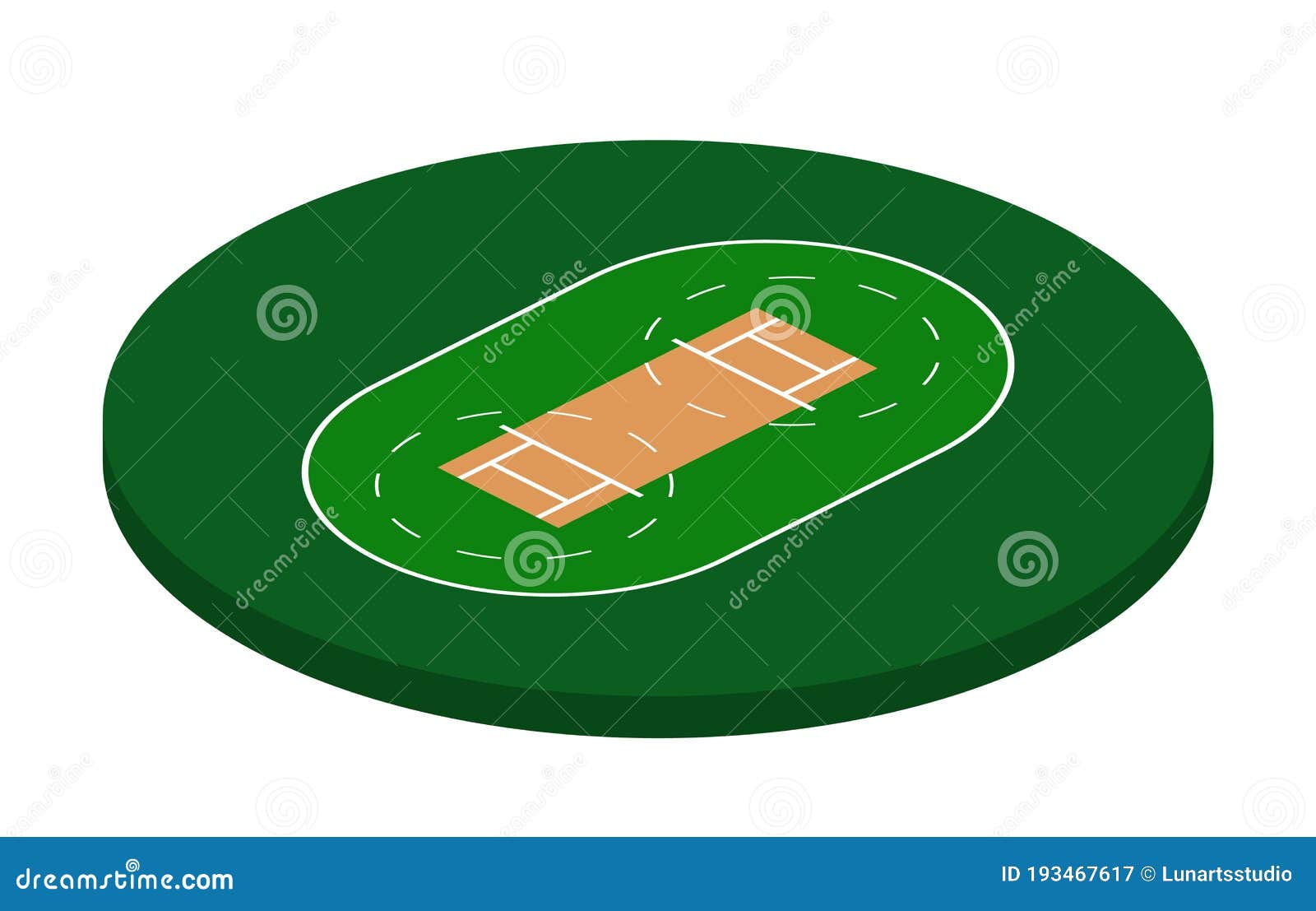 Cricket Field in Isometric View, Cricket Stadium Vector Illustration on ...