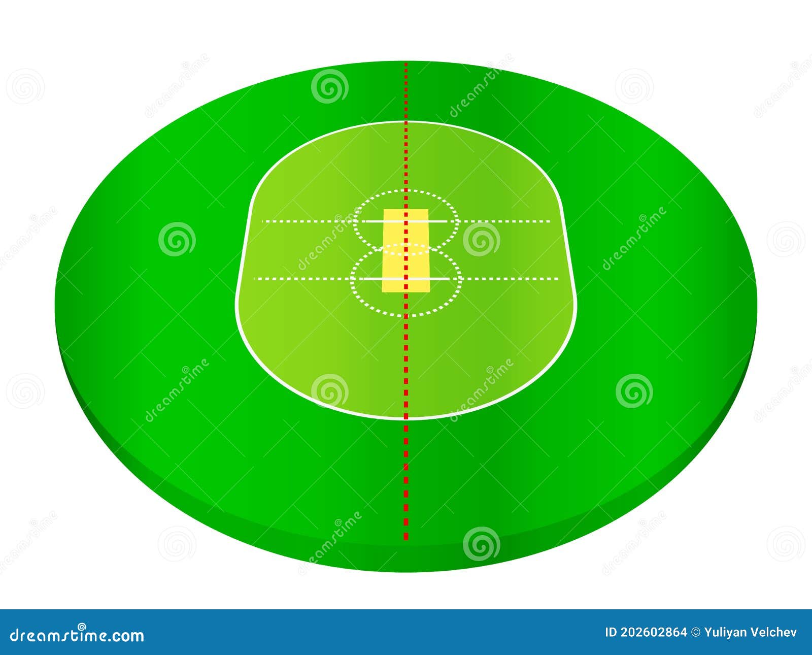 Cricket Field In Isometric View, Cricket Stadium Vector Illustration On ...