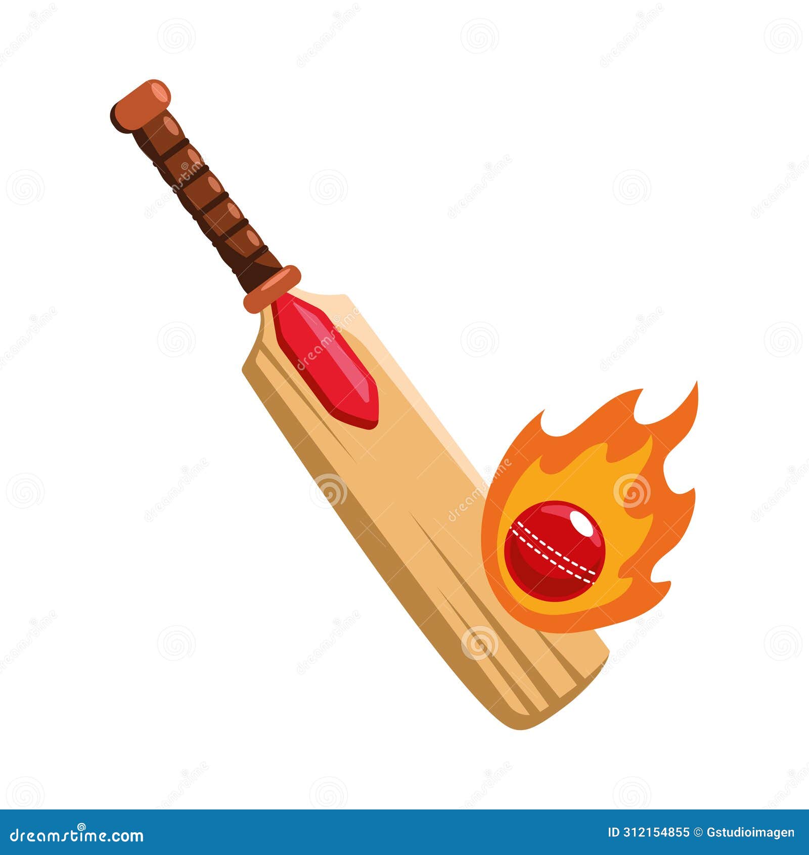 Cricket fire ball stock vector. Illustration of vector - 312154855