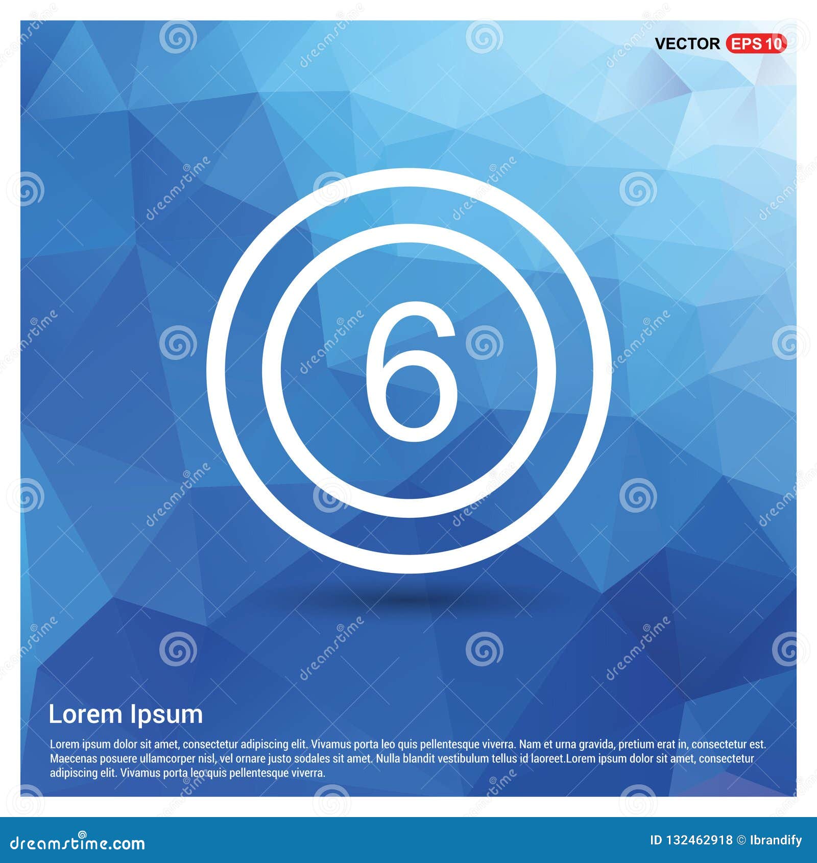 Cricket 6 Icon stock vector. Illustration of number - 132462918