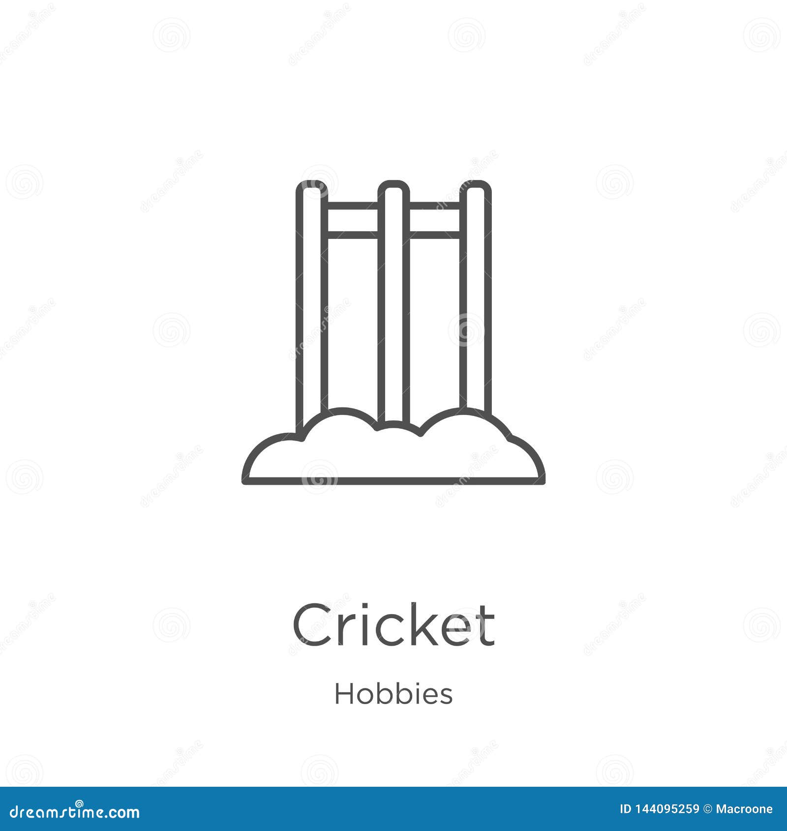 Cricket Icon Vector from Hobbies Collection. Thin Line Cricket Outline ...