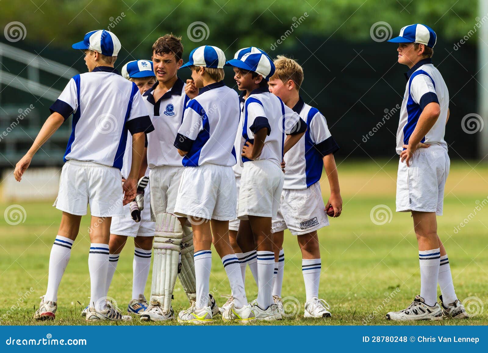 Cricket Junior Team Talk editorial stock photo. Image of boys - 28780248