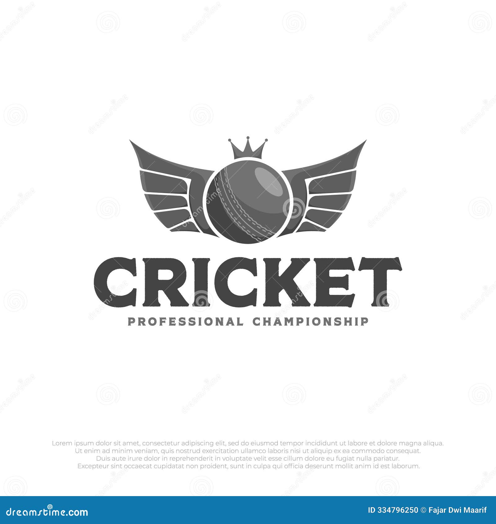 Cricket King Logo Icon Template. Cricket Ball Illustration Design with ...