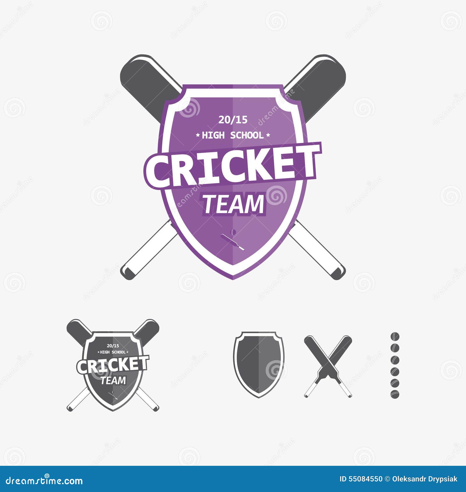 Cricket Labels and Icons Set Stock Vector - Illustration of blank ...