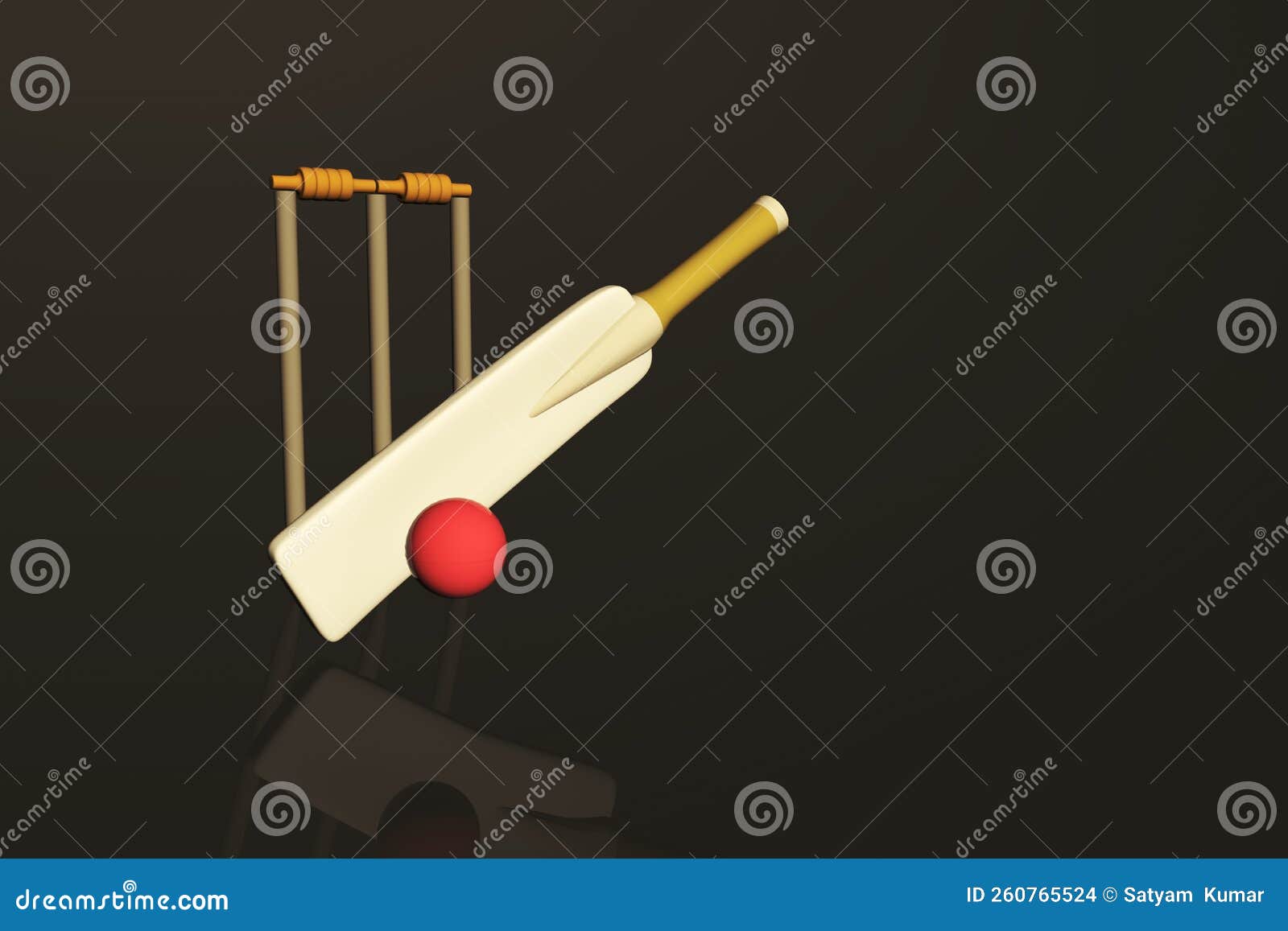 Match Items Cricket 3D Illustration 3D Render Stock Illustration ...