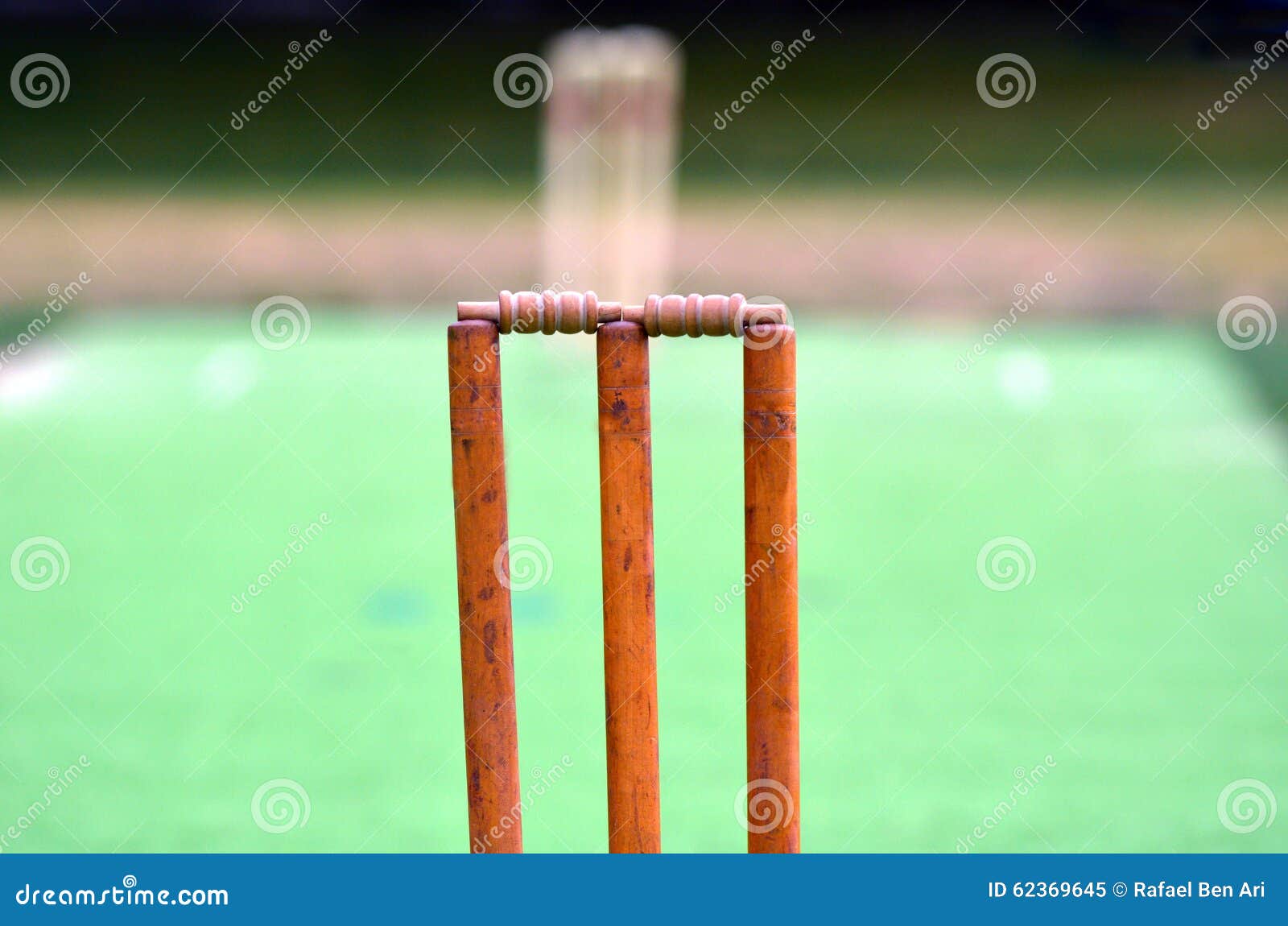 Cricket pitch stock image. Image of leisure, batmen, bowled - 62369645