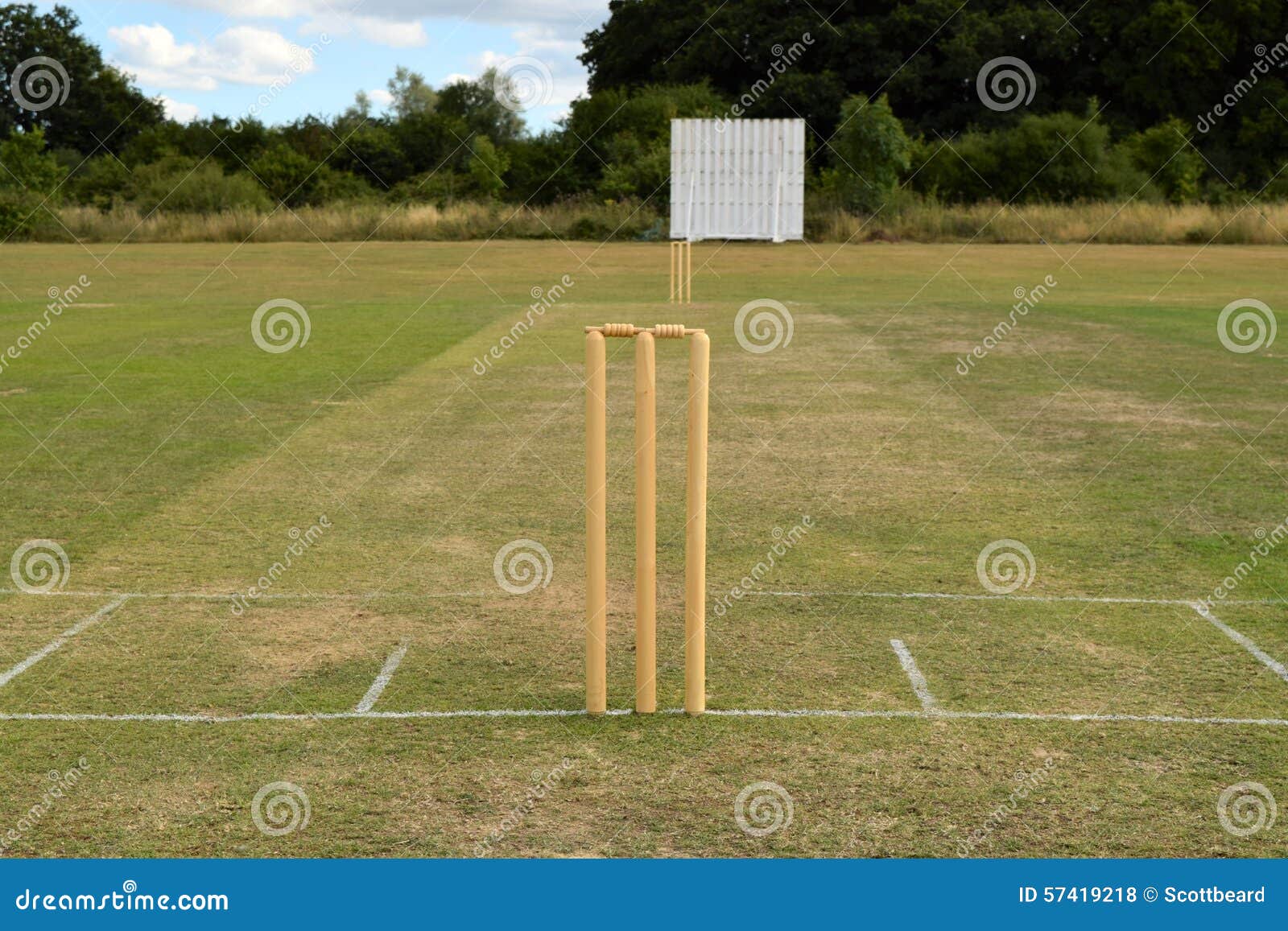 Cricket Pitch With Wicket And Stumps Royalty-Free Stock Image ...