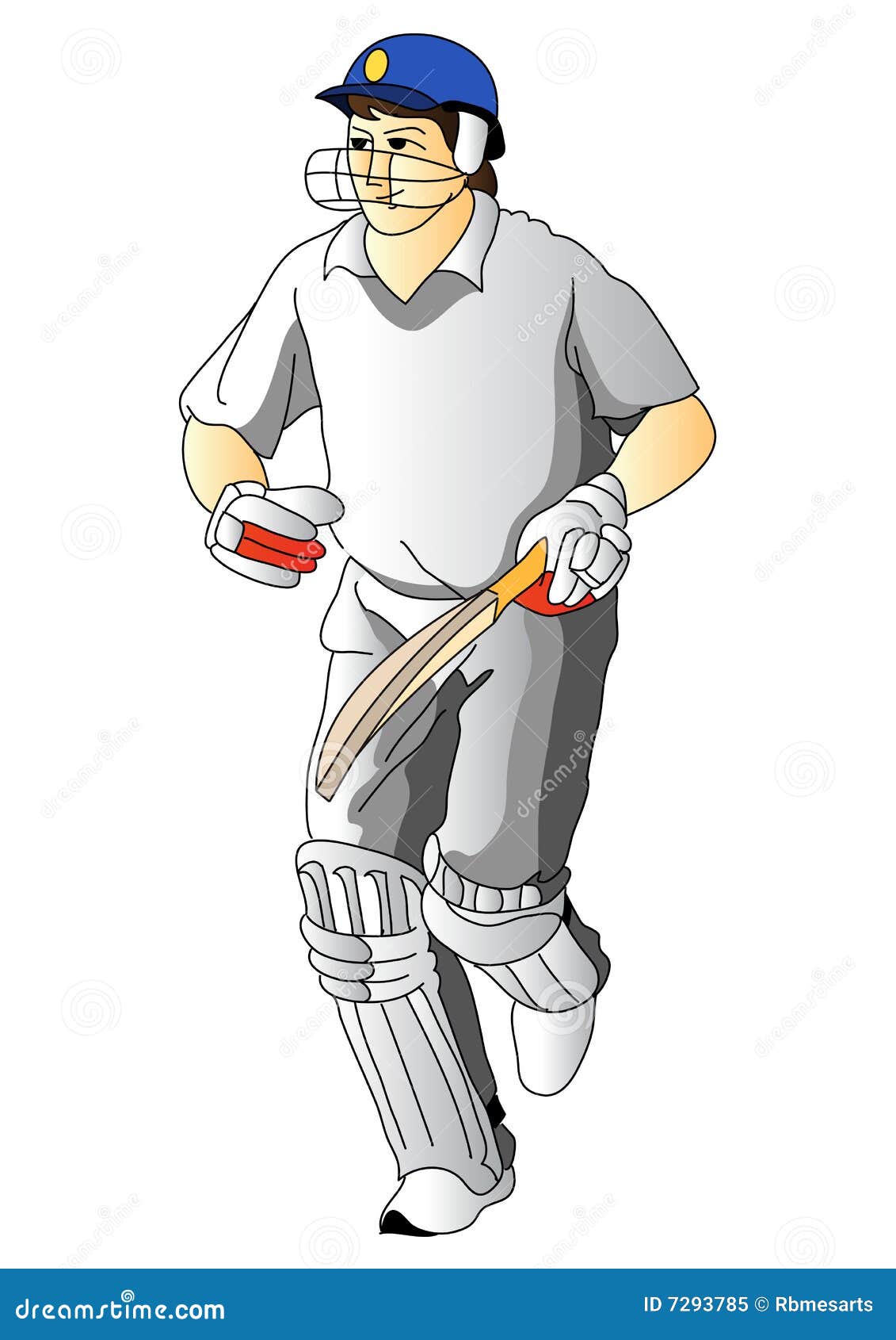 Cricket player stock illustration. Illustration of outdoor - 7293785