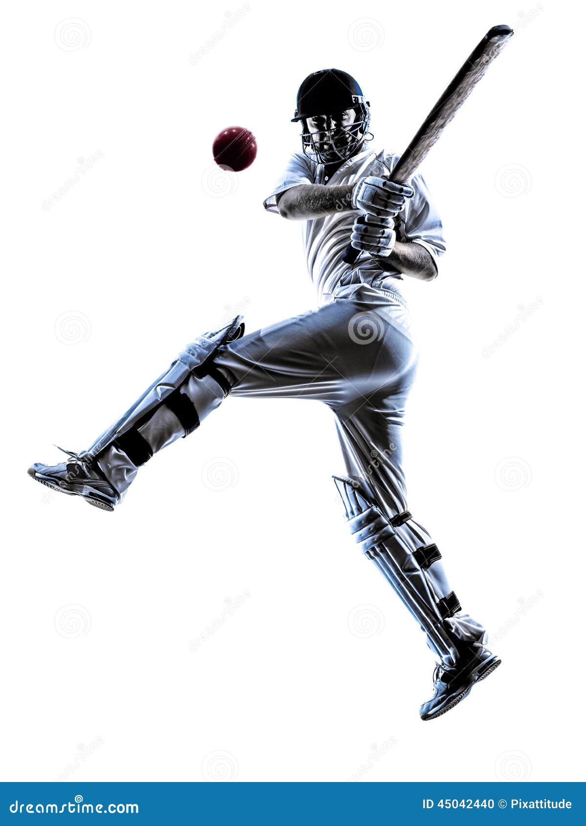 Cricket Player Batsman Silhouette Stock Photo - Image of full, isolated ...