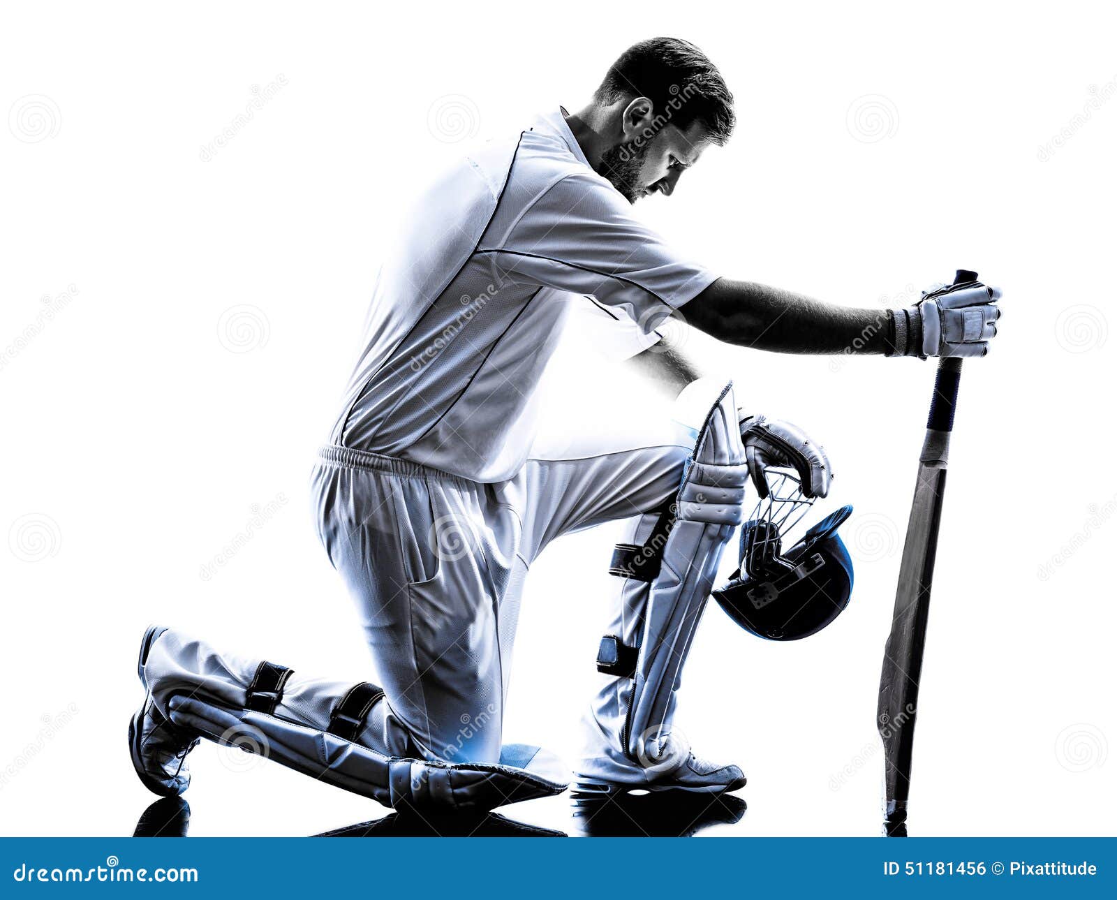 Cricket Player Batsman Silhouette Stock Photo - Image of playing ...