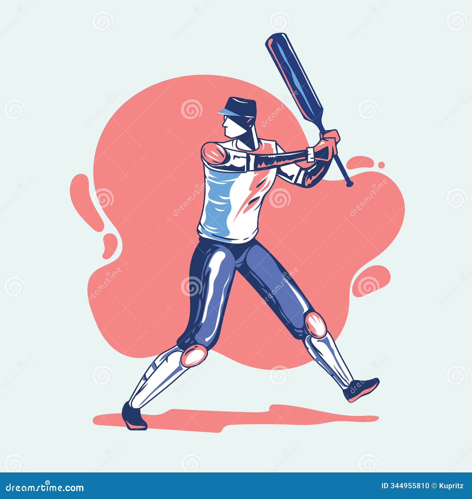 Cricket Bat Swing Vector Illustration | CartoonDealer.com #49416156