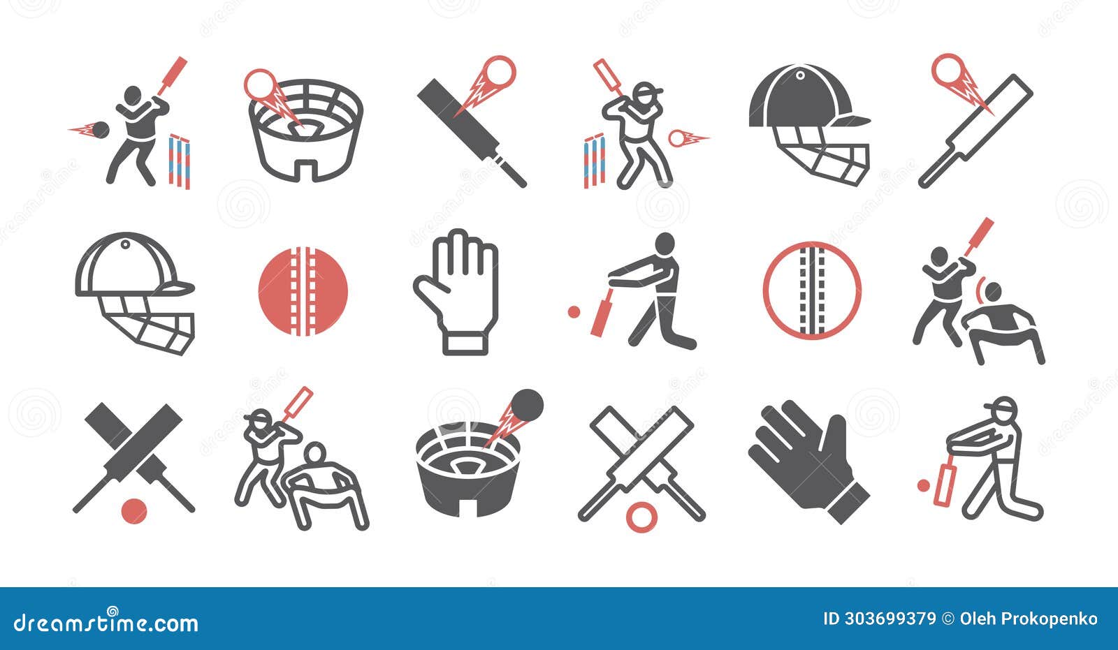 Cricket Player Line Icons. Cricket Player. Vector Signs for Web ...