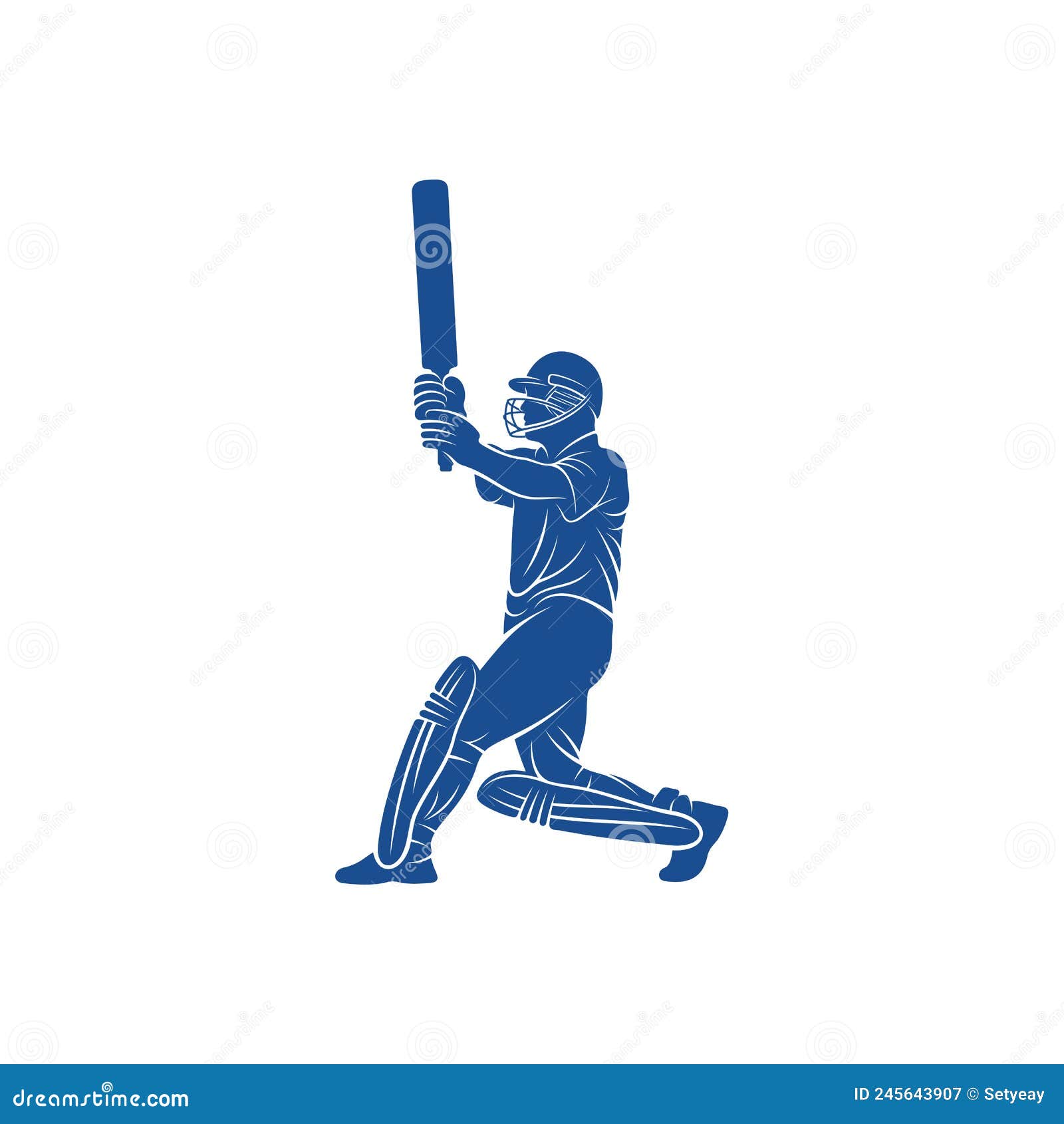 Cricket Player Logo Design Vector. Icon Symbol Stock Illustration ...