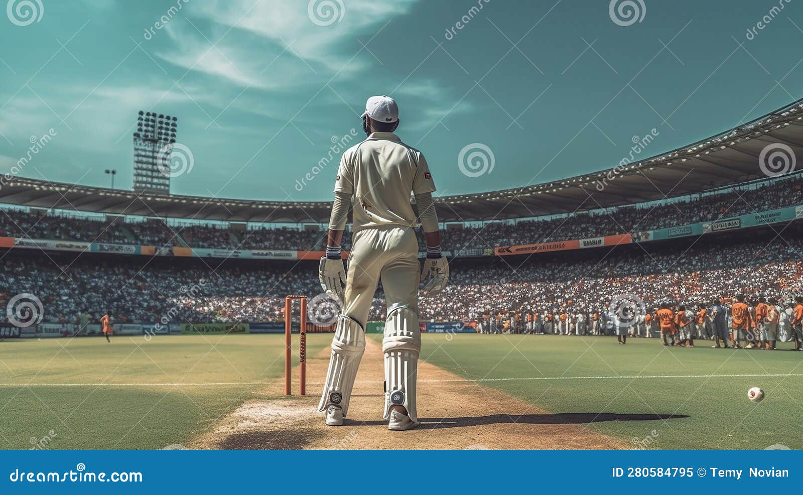 Professional Man Cricketer Character, In Sports Form, Plays In Game ...