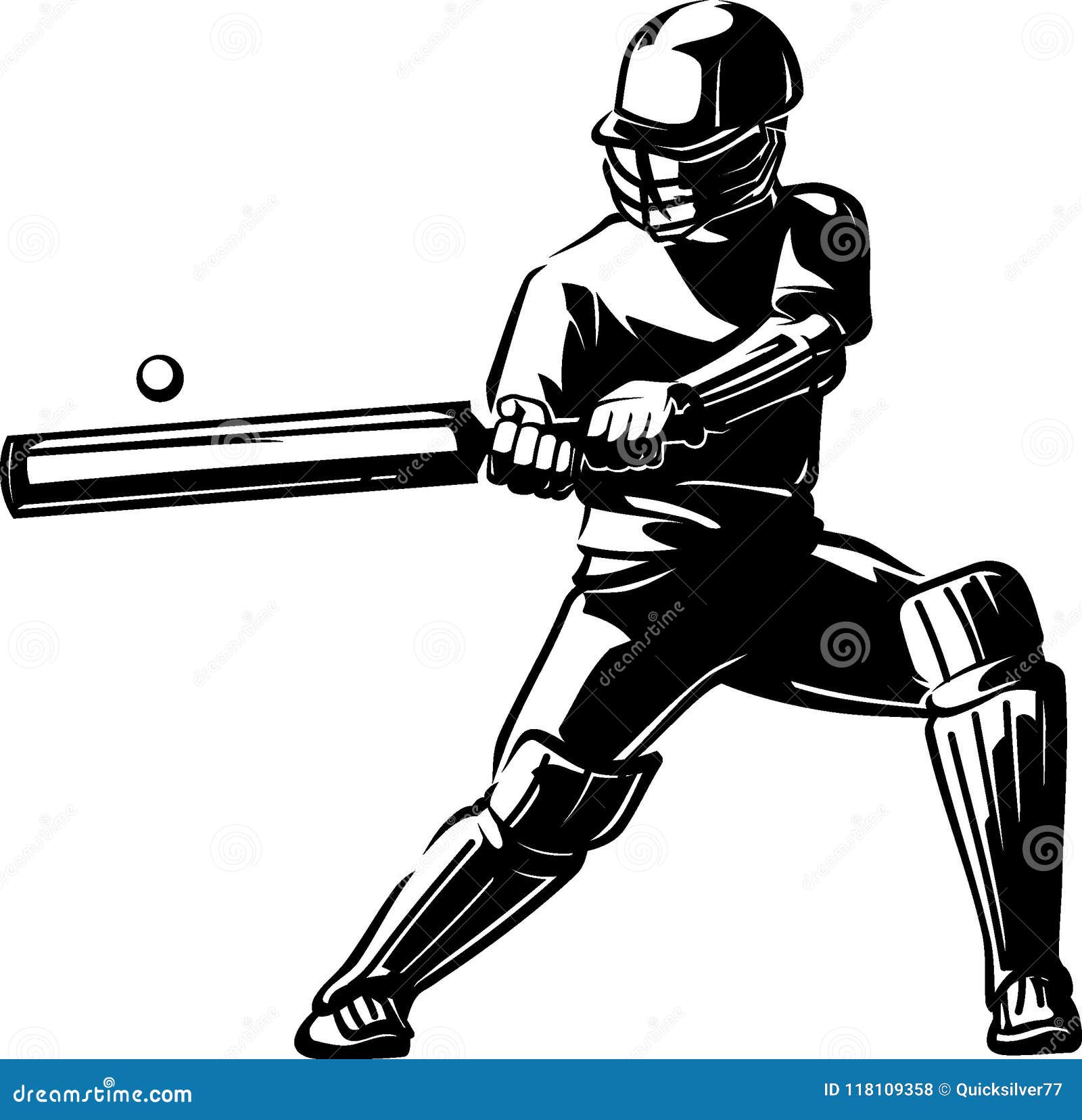 Cricket Player Striking a Pose Shadow Stock Vector - Illustration of ...