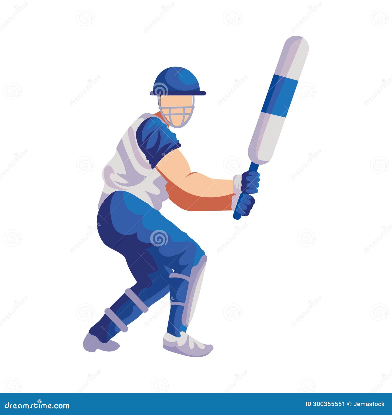 Cricket player in uniform stock illustration. Illustration of isolated ...