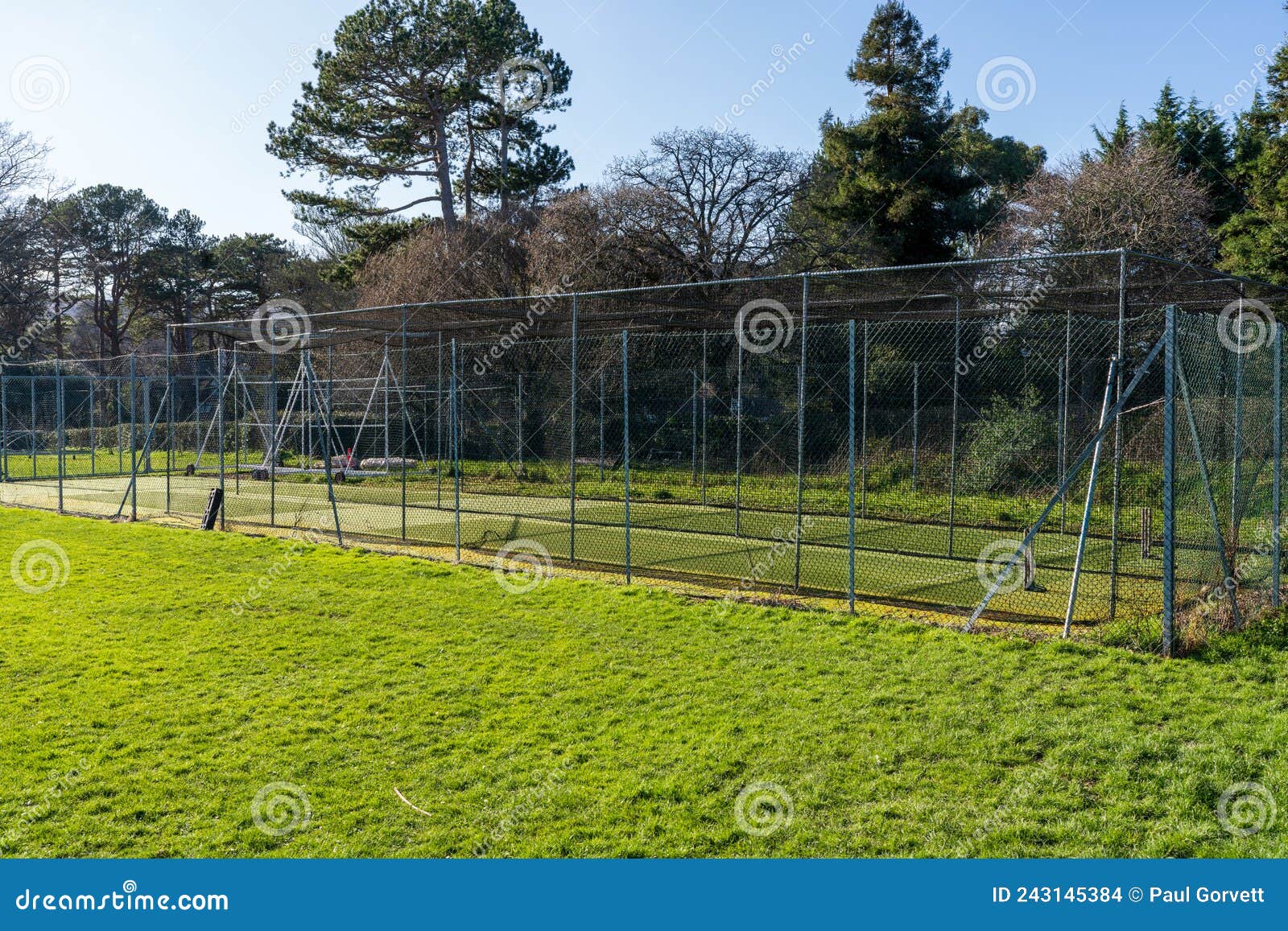 Cricket Practice Nets on the Side of Sports Ground Recreation Area ...