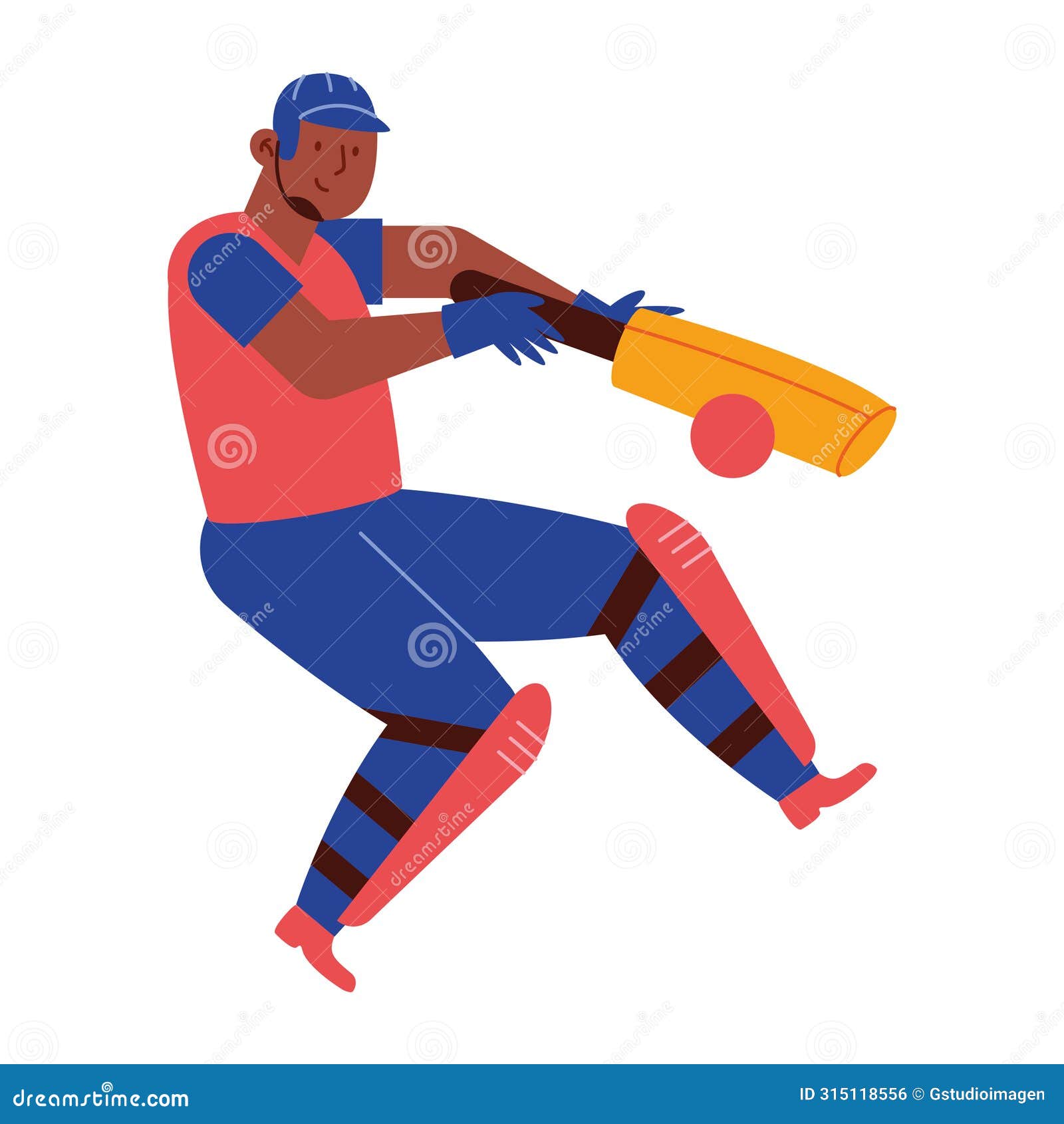 Cricket Professional Player Stock Illustration - Illustration of action ...