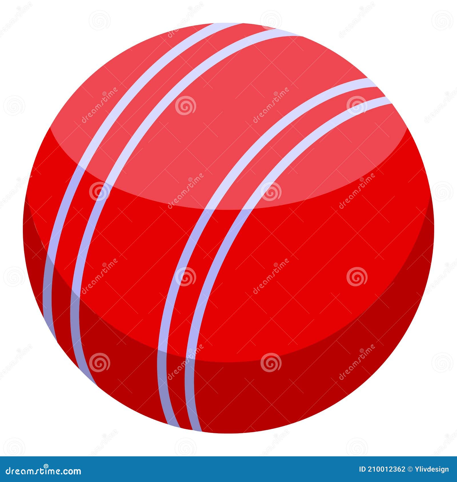 Cricket Red Ball Icon, Isometric Style Stock Vector - Illustration of ...