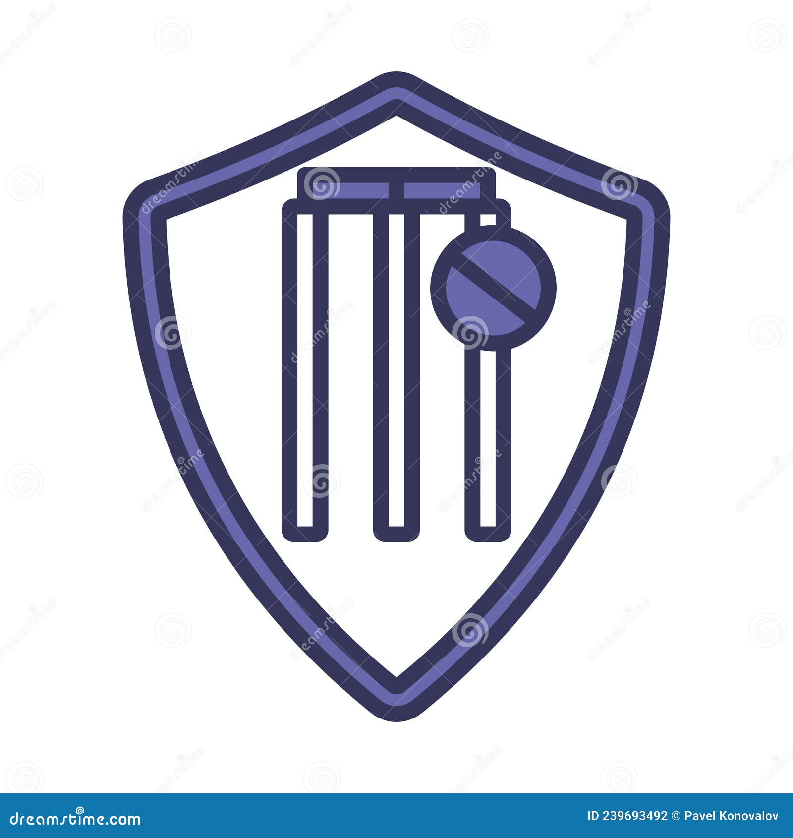 Cricket Shield Emblem Icon stock vector. Illustration of emblem - 239693492