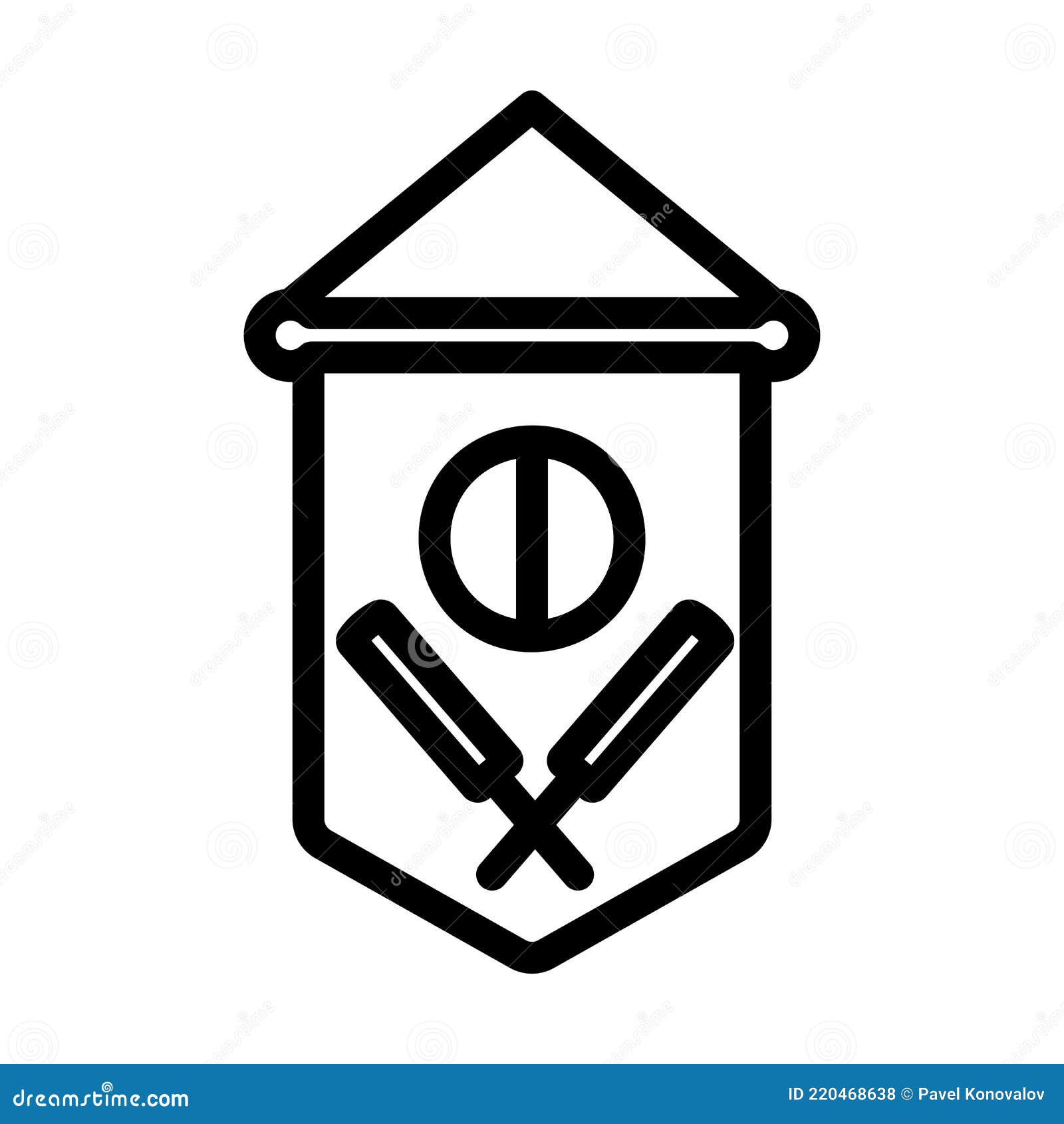 Cricket Shield Emblem Icon stock vector. Illustration of shield - 220468638