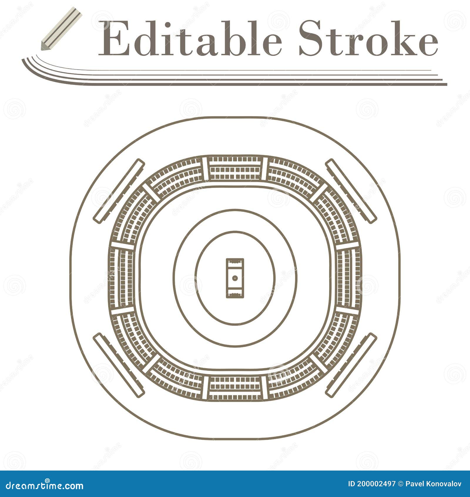 Cricket Stadium Icon stock vector. Illustration of pitch - 200002497