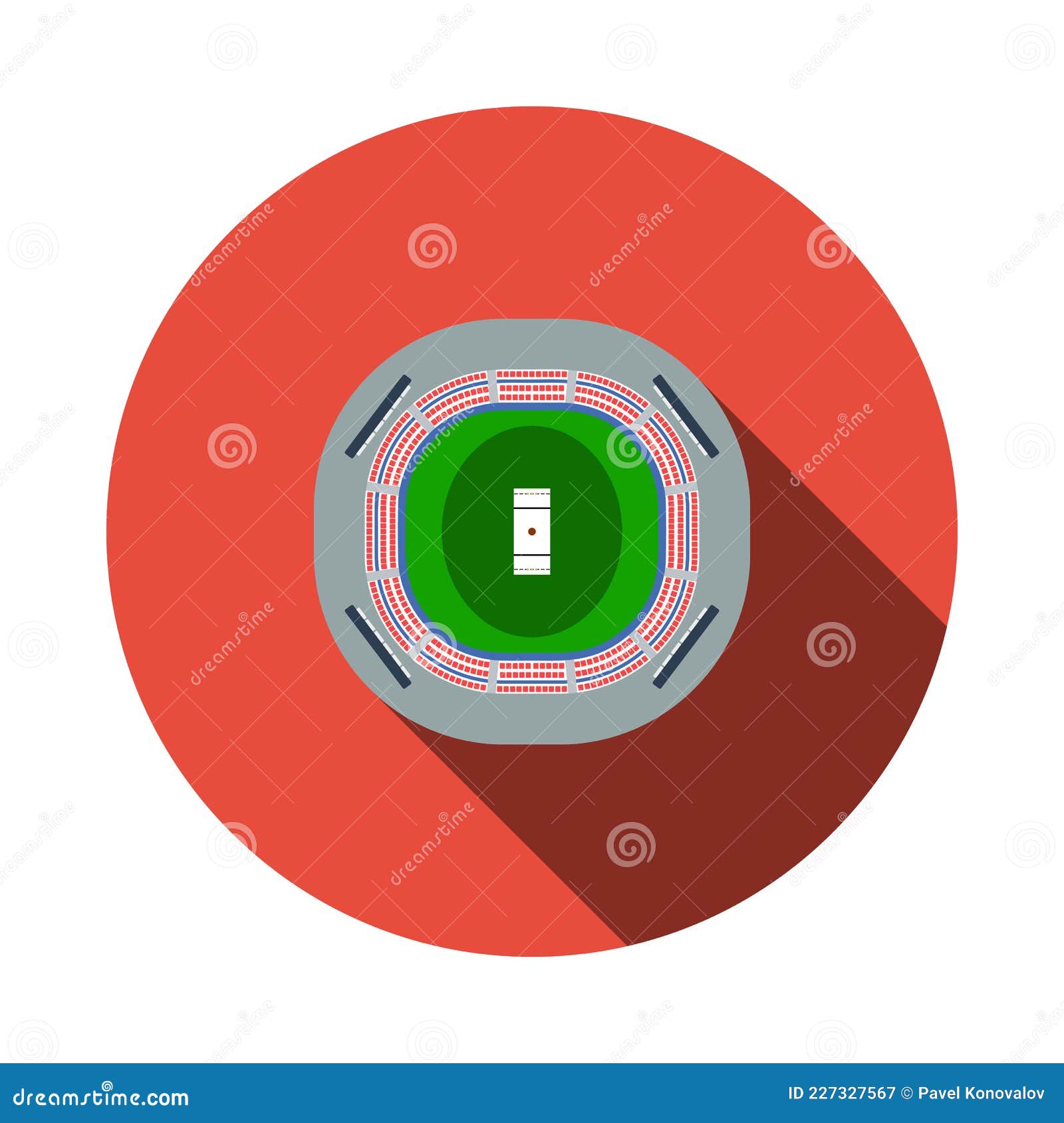 Cricket Stadium Icon stock vector. Illustration of icon - 227327567