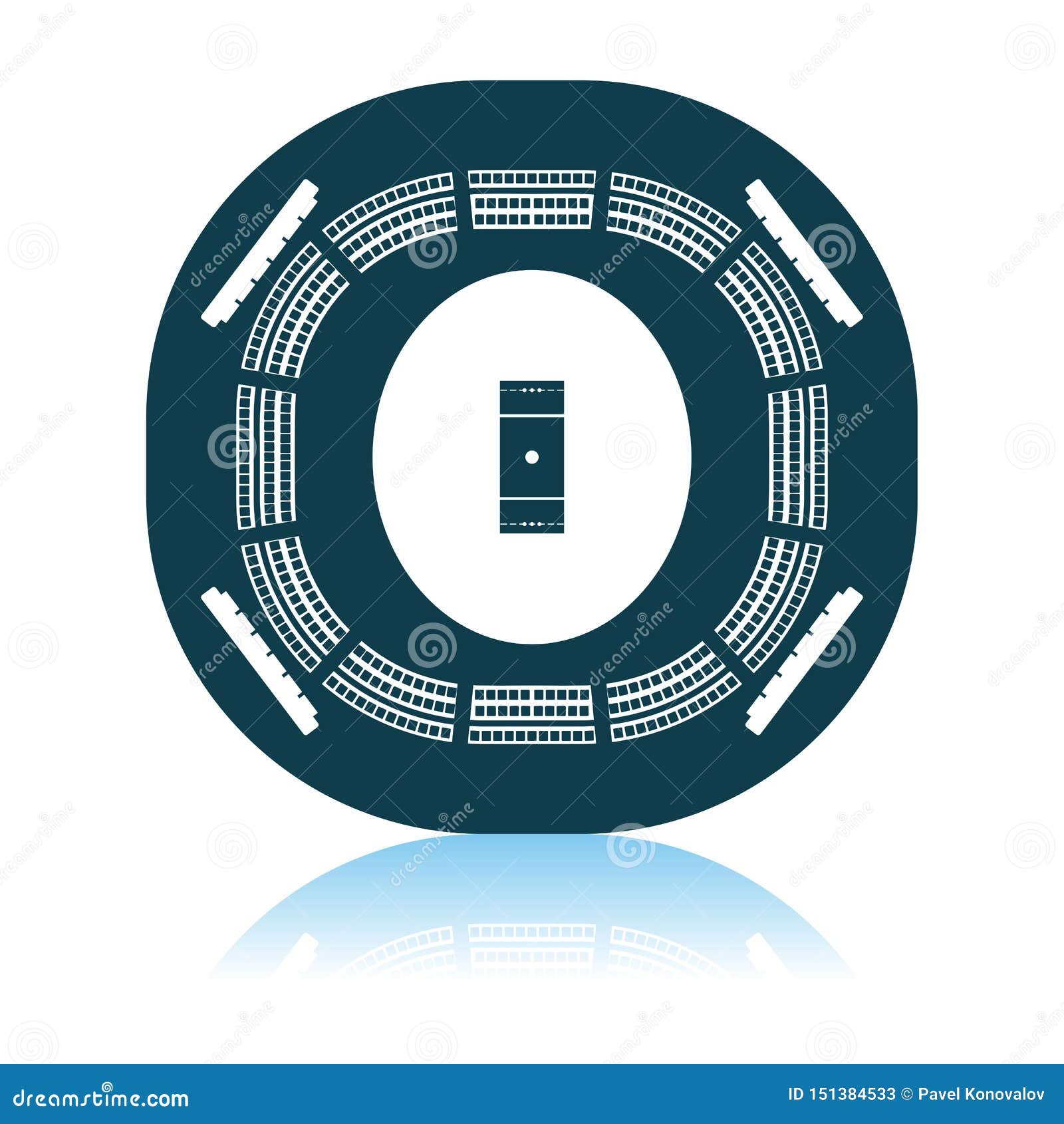 Cricket Stadium Icon stock vector. Illustration of championship - 151384533