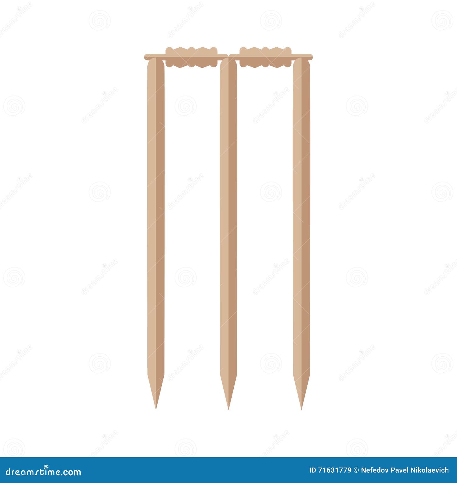 Cricket Bat, Stumps, Bails, Red Ball Isolated On White Background ...