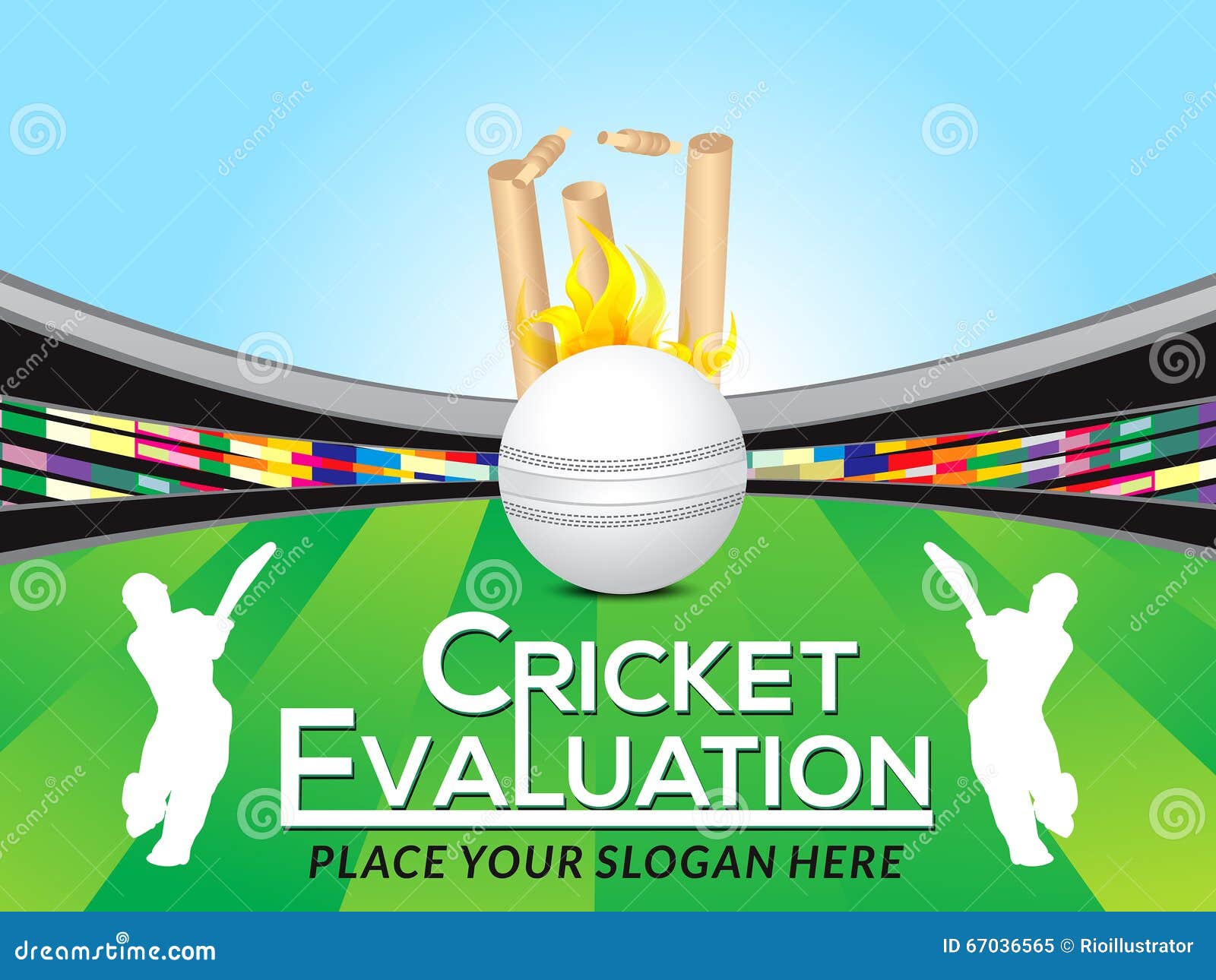 Cricket Tournament Banner Template Stock Vector - Illustration of field ...