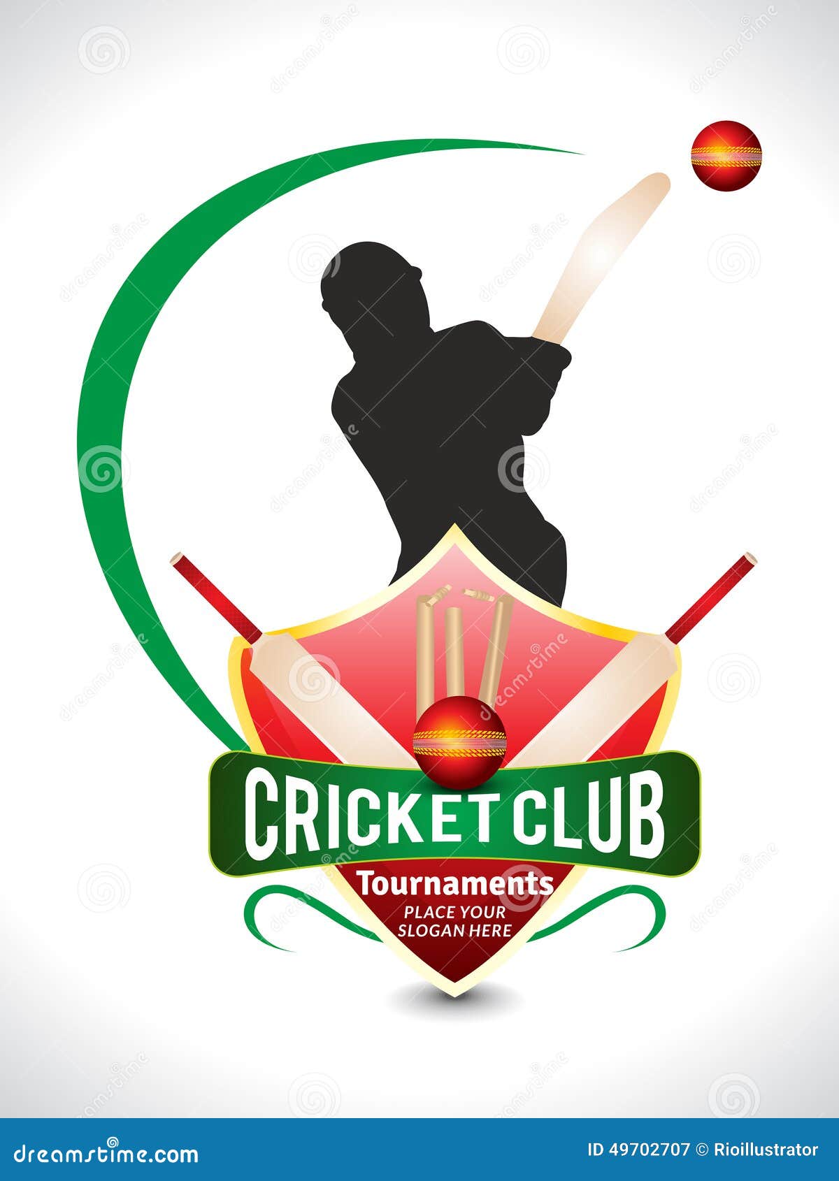 Cricket Tournament Text Background Wtih Ball Stock Vector ...