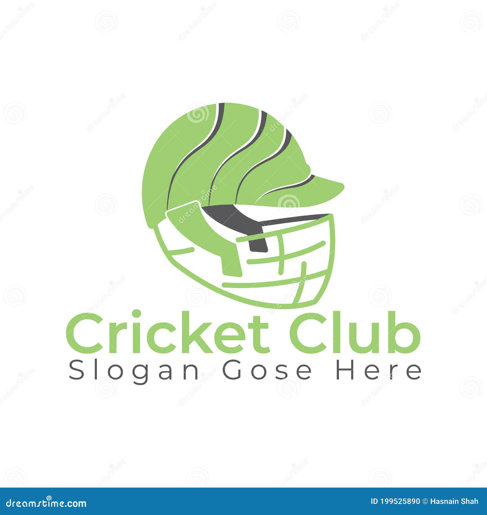 Cricket Vector with Helmet Design. Stock Vector - Illustration of badge ...