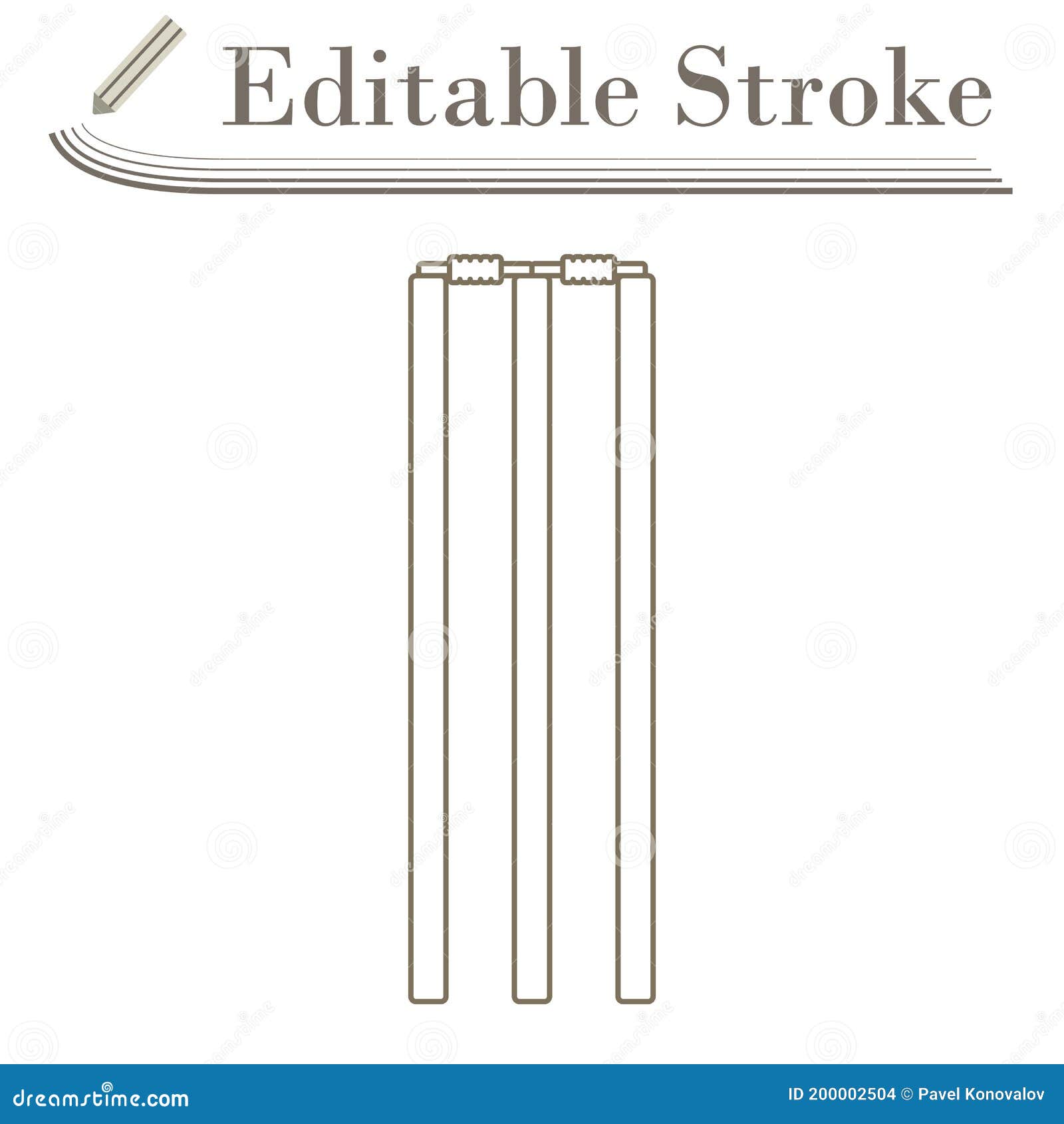 Cricket Wicket Icon stock vector. Illustration of outline - 200002504