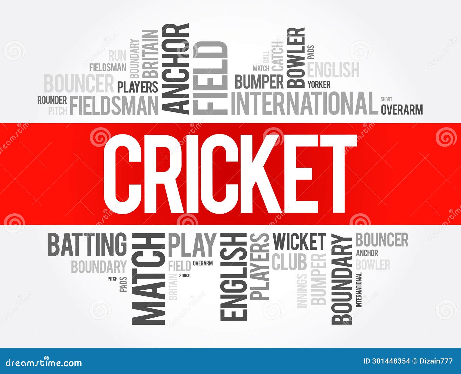 Cricket Word Cloud Use For Banner, Painting, Motivation, Web-page ...