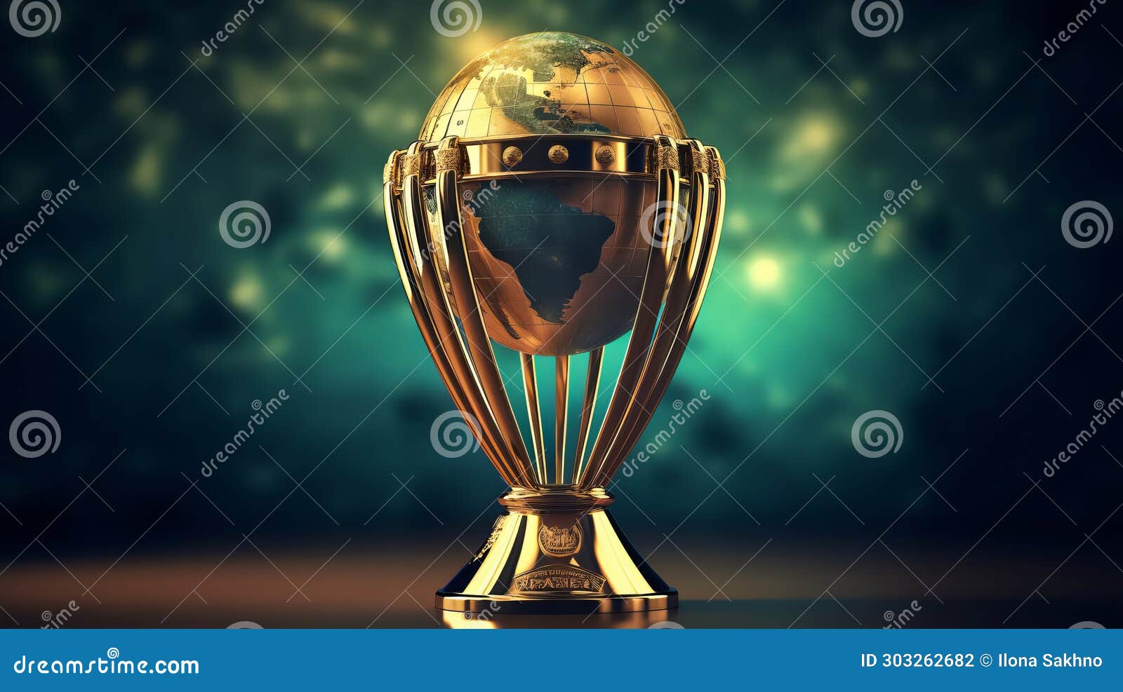 Cricket World Cup Celebration Winning Trophy with Ball Stock ...
