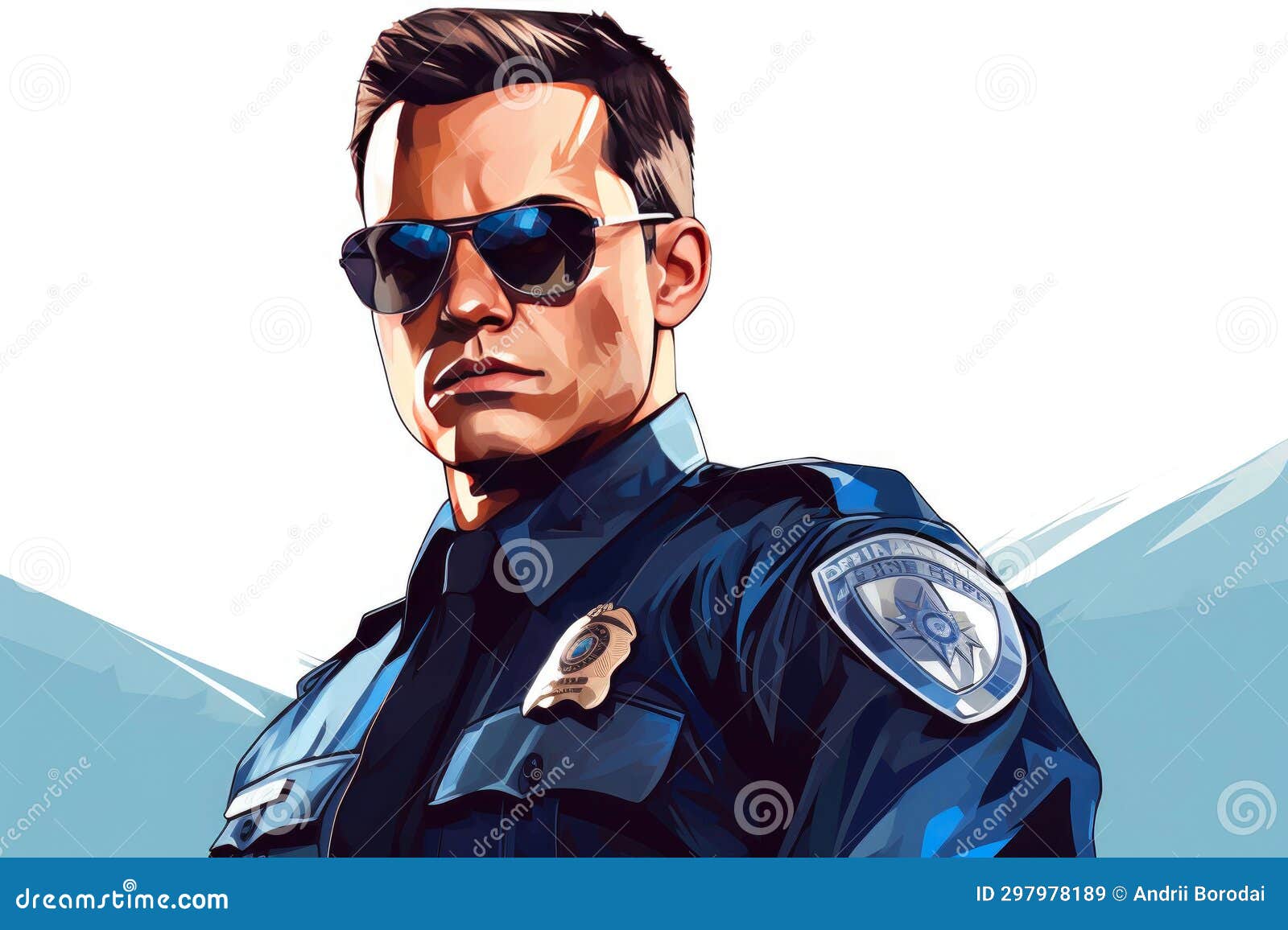 Crime Fighter: Graphic Representation of a Policeman. Stock ...
