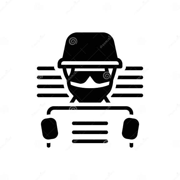 Black Solid Icon for Crime, Delinquency and Repeater Stock Illustration ...