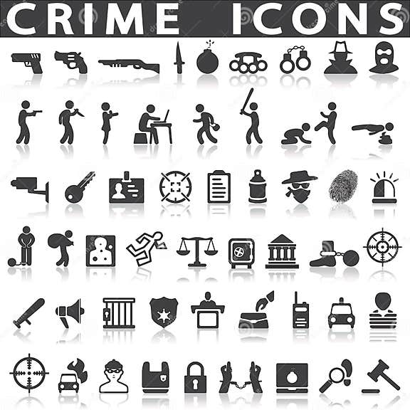 Crime icons stock vector. Illustration of decapitated - 78385959