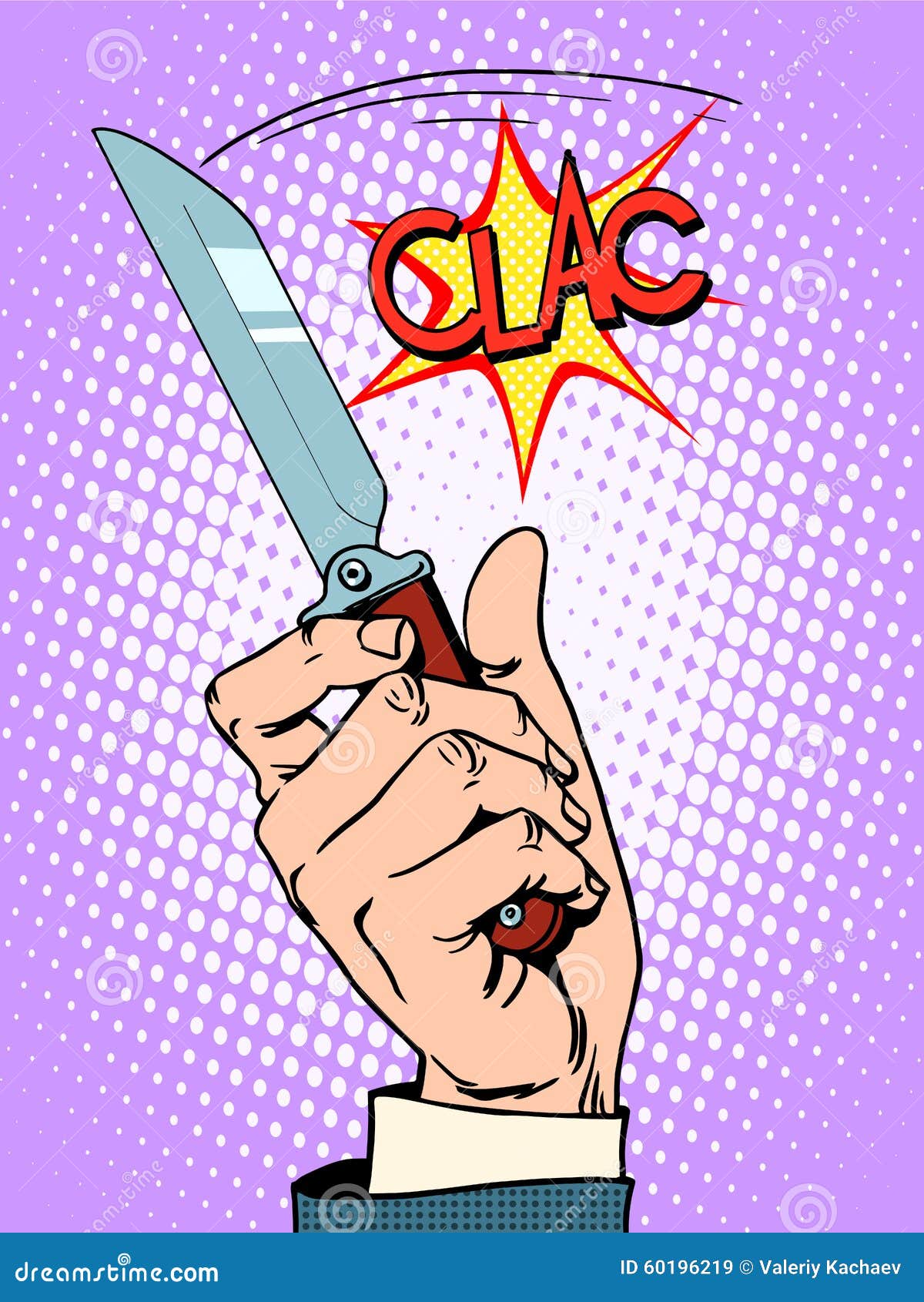 Gangster With A Knife, Robbery - Vector Illustration Isolated On White ...