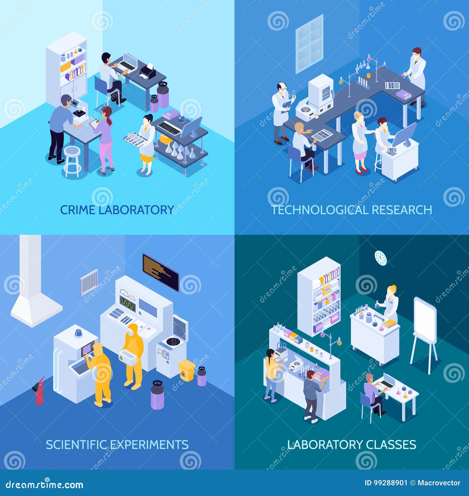 Laboratory Isometric Design Concept Stock Vector - Illustration of ...