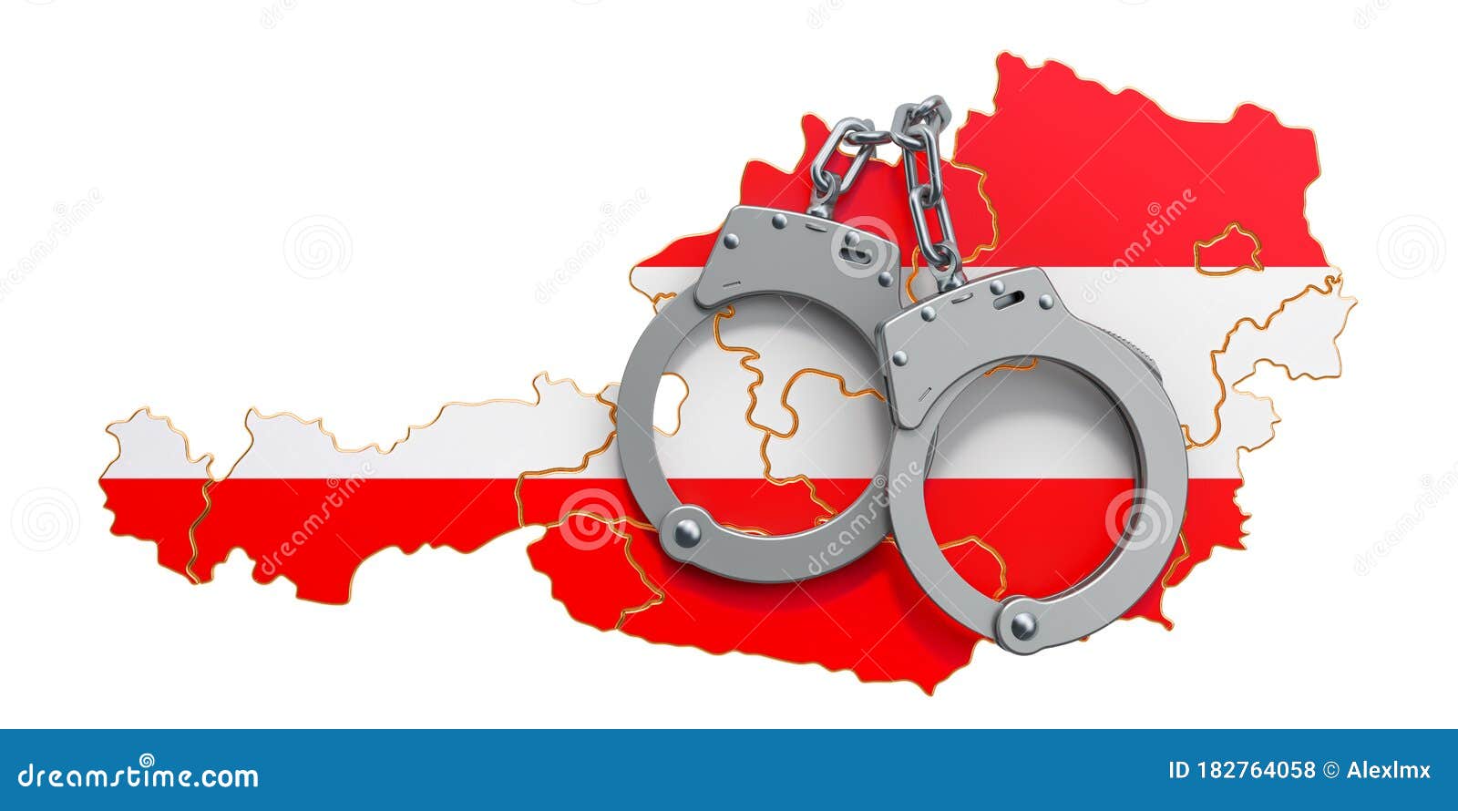 Crime and Punishment in Austria Concept, 3D Rendering Stock ...