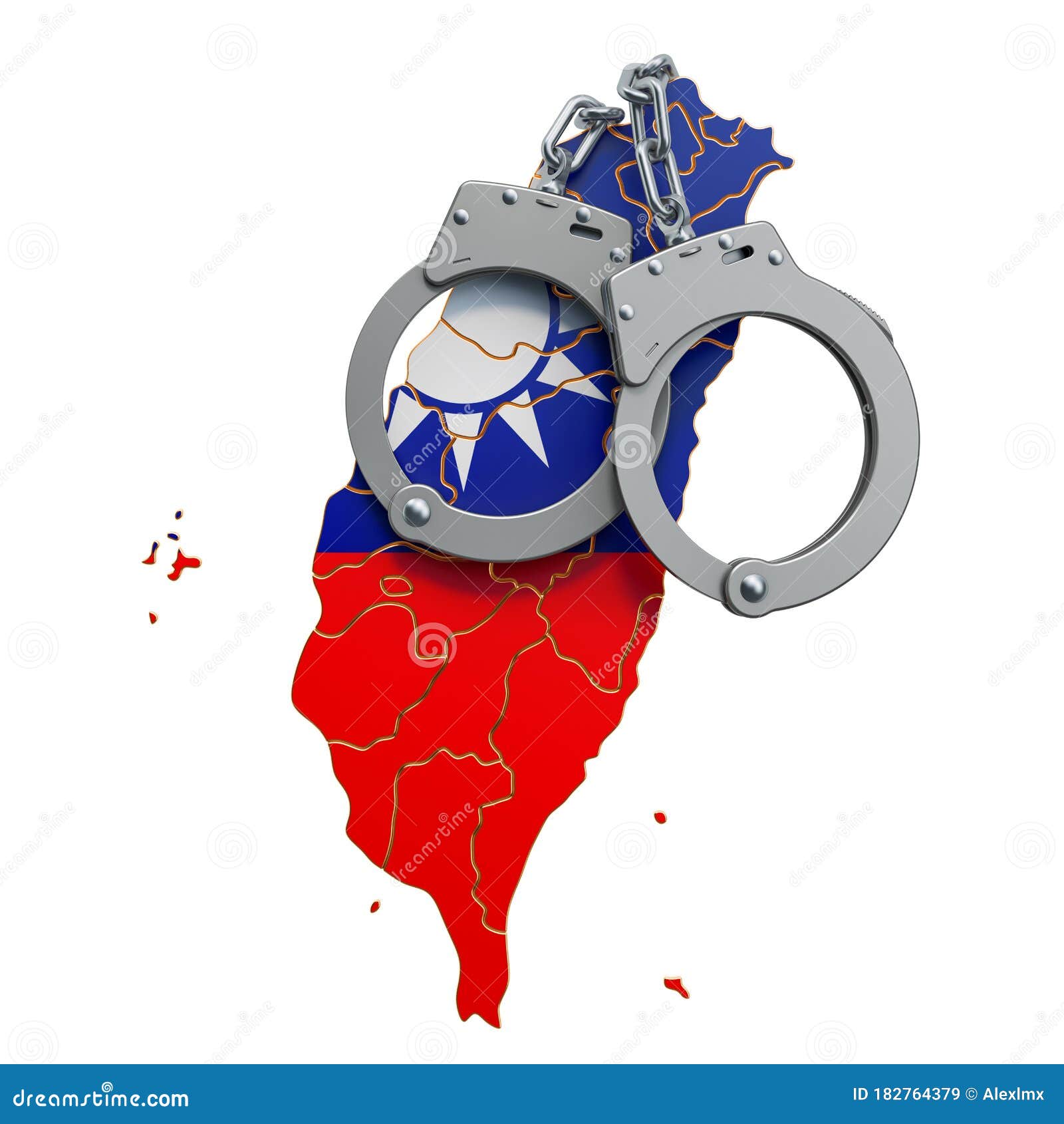 Crime and Punishment in Taiwan Concept, 3D Rendering Stock Illustration ...