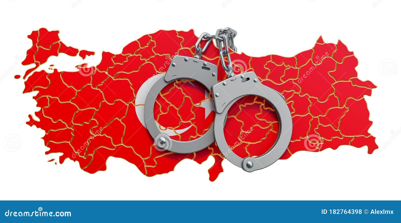 Crime And Punishment In Turkey Concept, 3D Rendering Stock Illustration ...